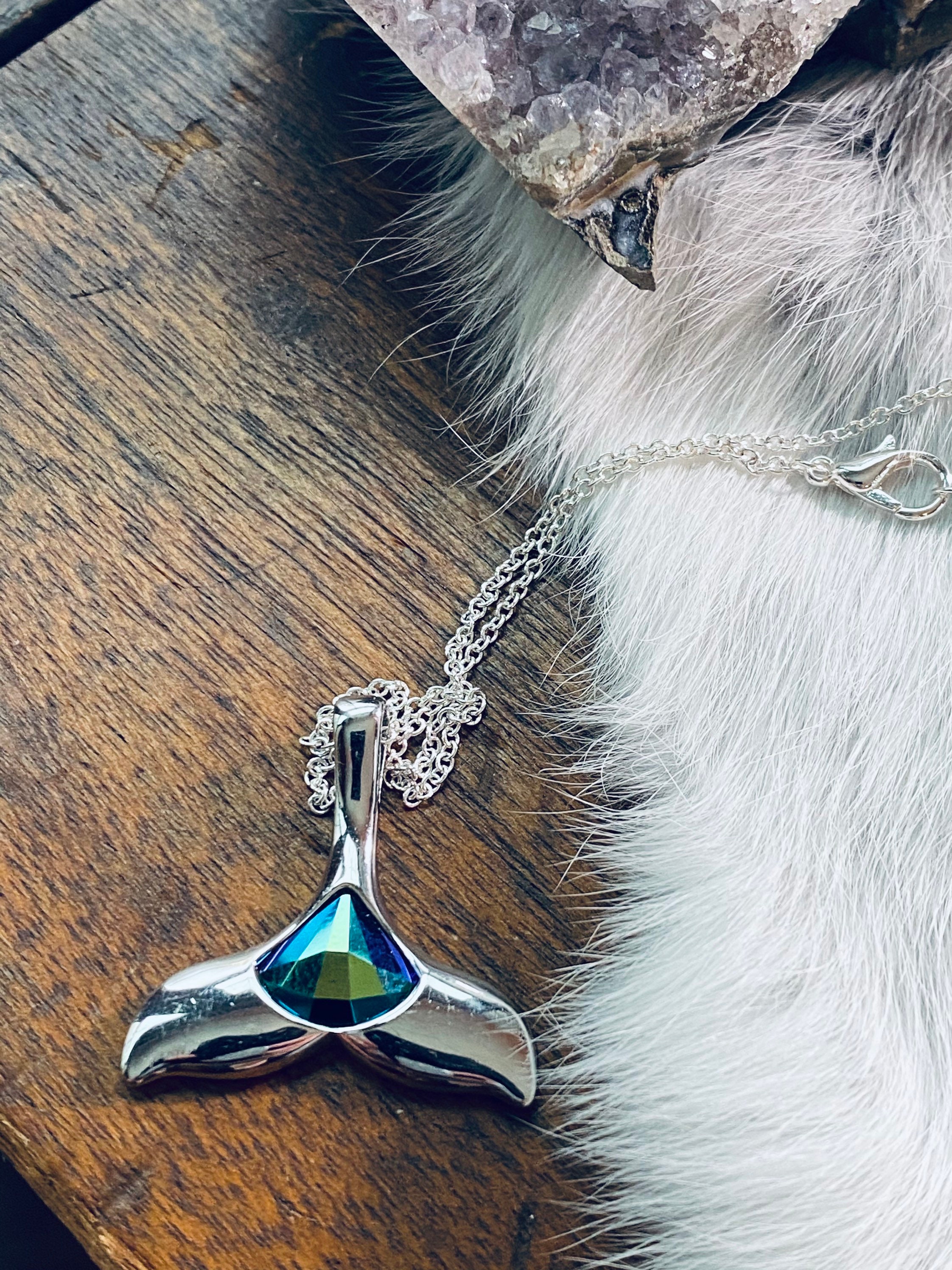 Mermaid Necklace swarovski Crystal Tail Necklace Silver - Etsy UK