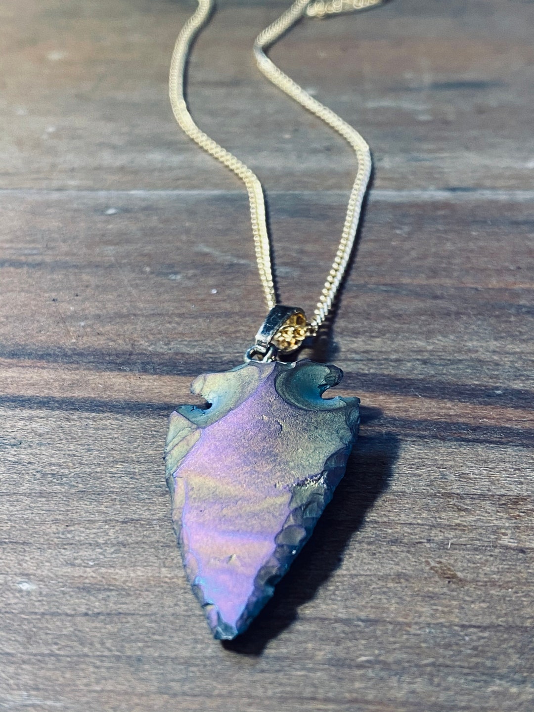 Wire Wrapped Arrowhead Pendant: Raw Healing Stone Necklace - Etsy