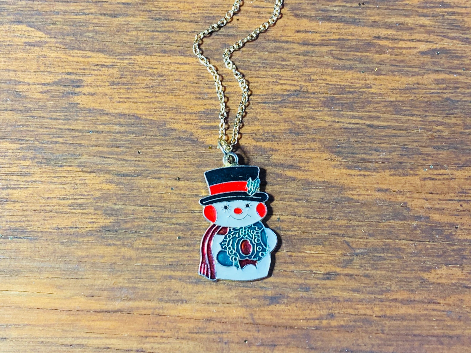 Snowman Necklace Holiday Charm Necklace Vintage Pendant Sterling Silver ...