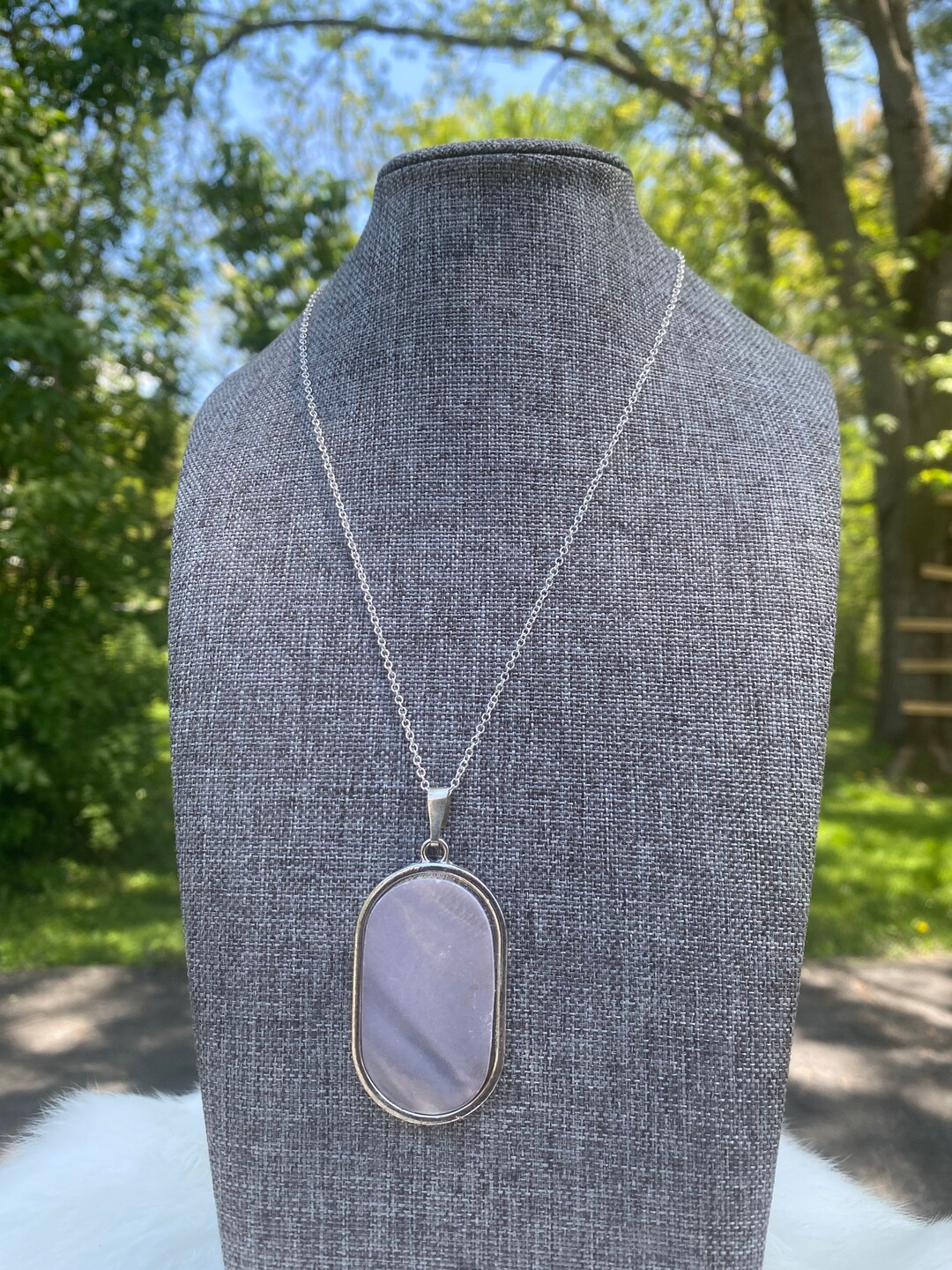 Shell Pendant - Silver Plated Pendant - Large Shell Pendant - Stainless ...