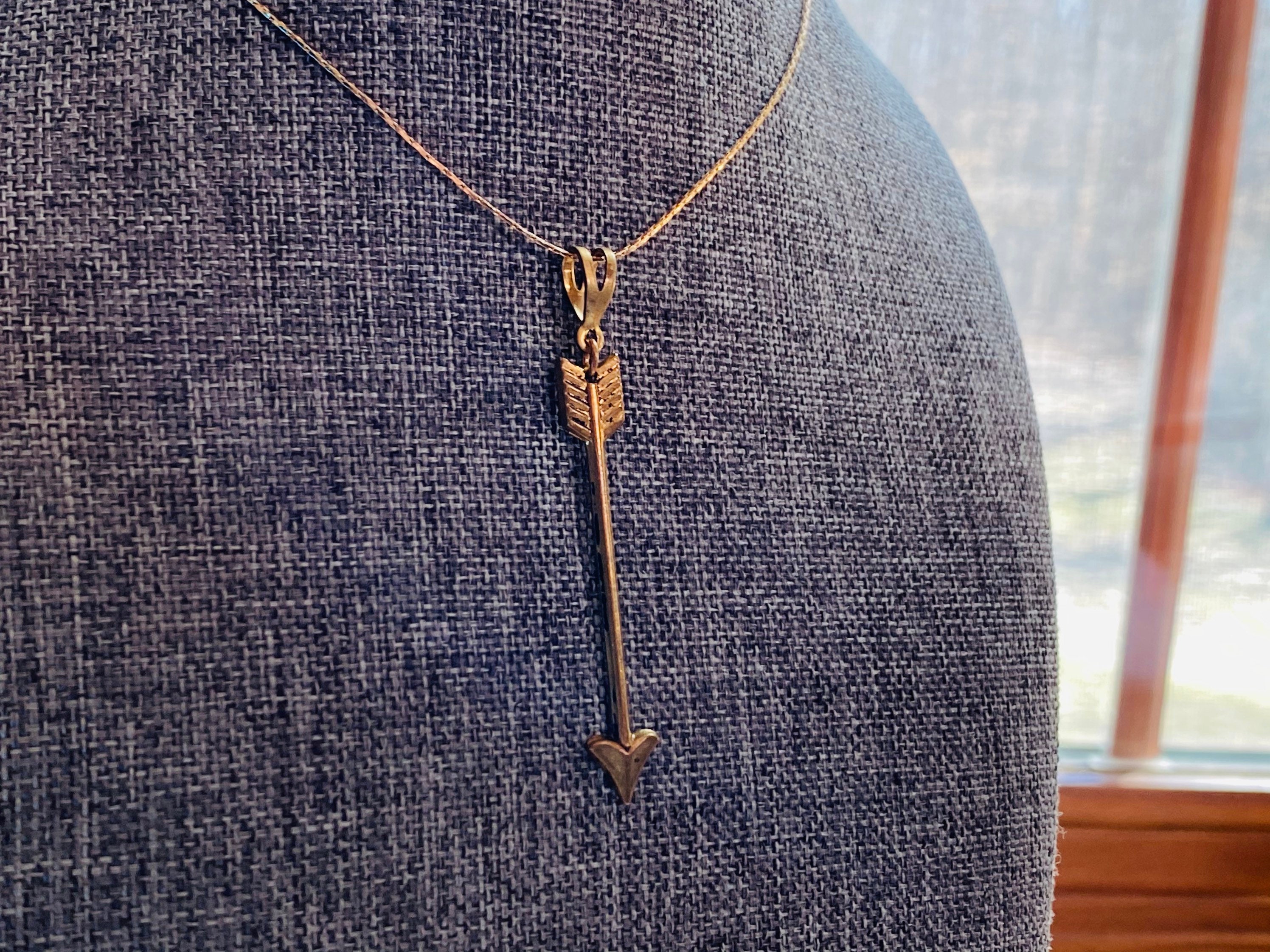 Arrow Necklace Antiqued Gold Arrow Arrow Jewelry Necklaces | Etsy