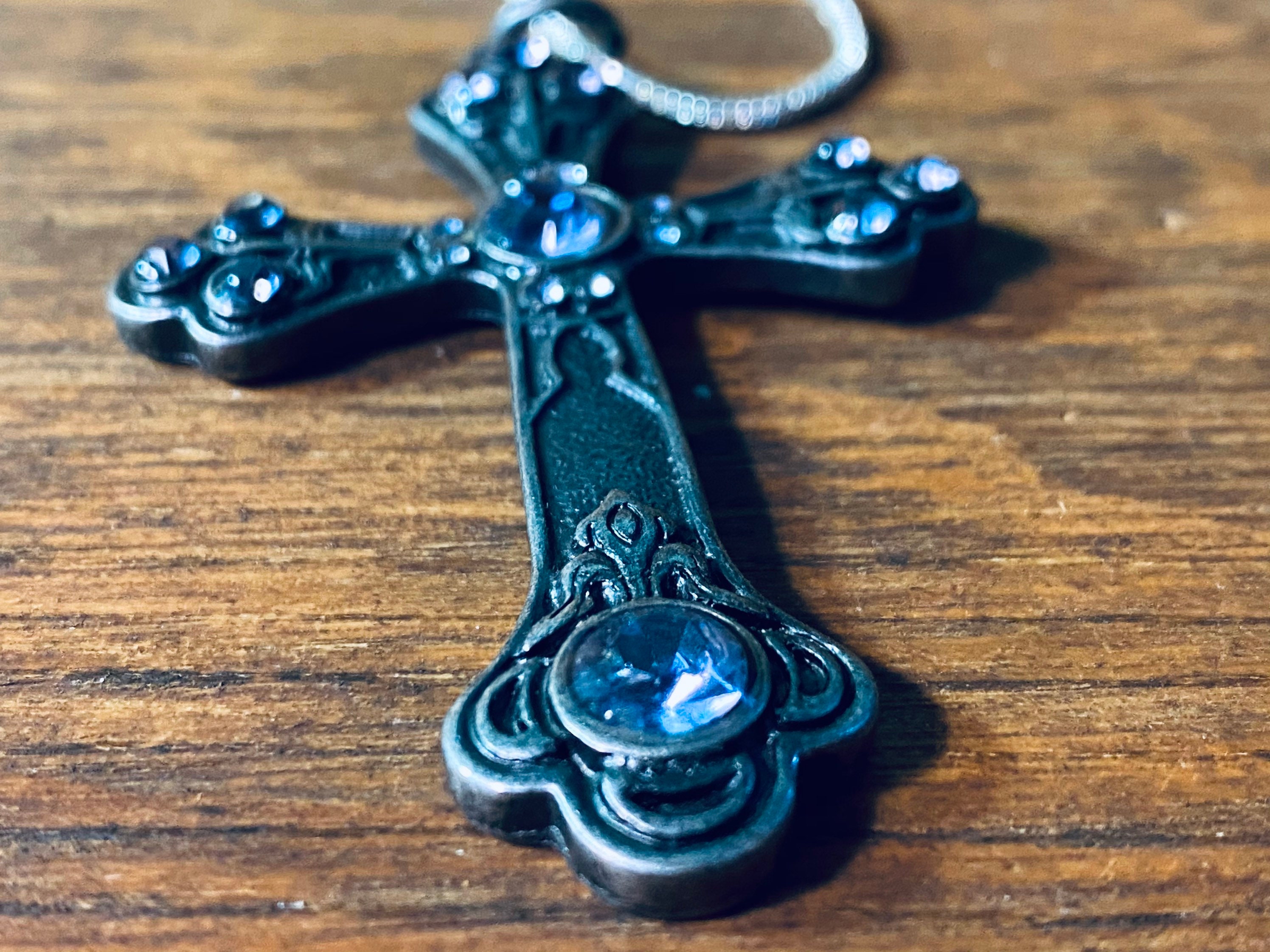 Collier pendentif croix Violet Strass Pendentif croix - Etsy France