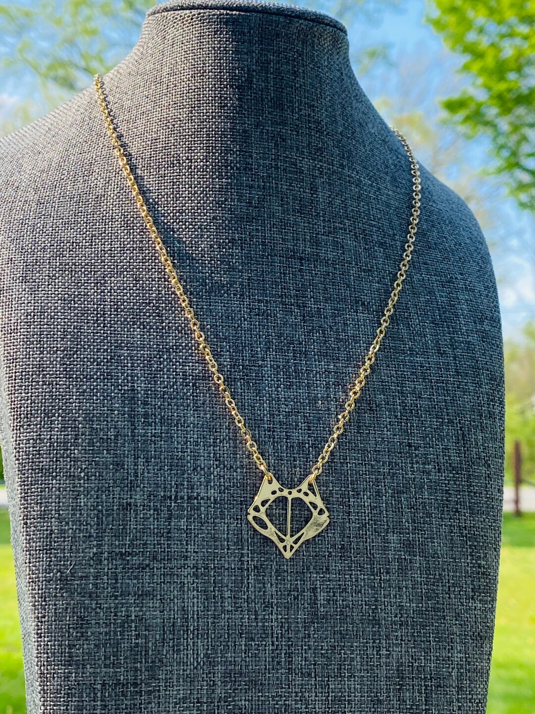 Gold Fox Necklace: Dainty Geometric Animal Jewelry - Etsy