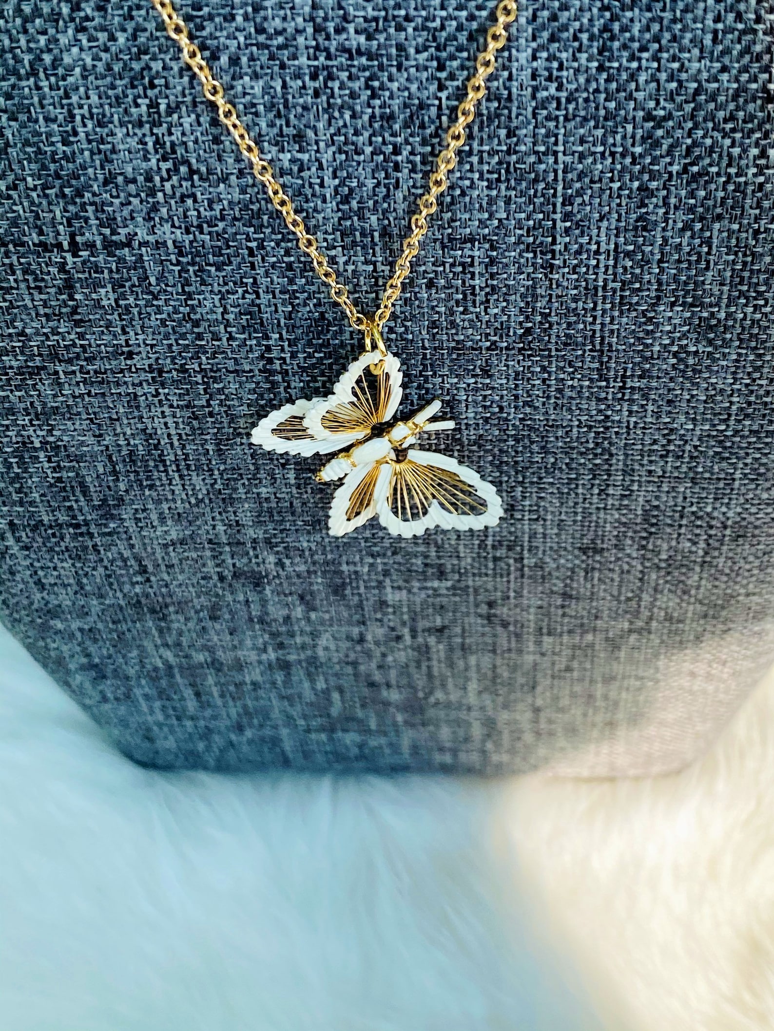 Vintage Gold Butterfly Butterfly Pendant Gold Necklace | Etsy