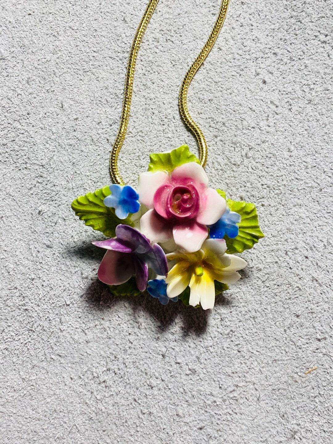 English China Flower Brooch - Adderley Bone China Rose Brooch - Bone ...