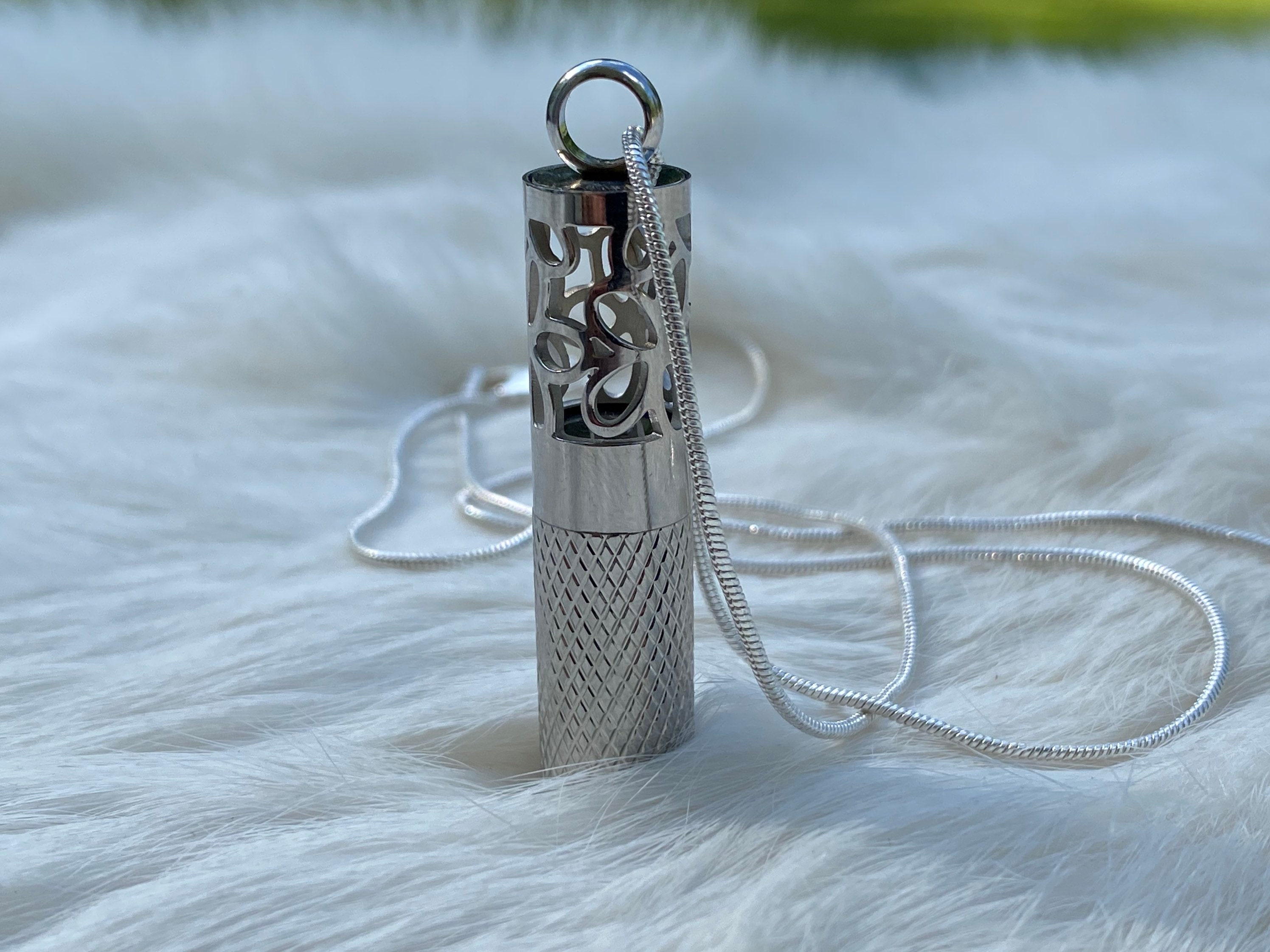 Cylinder Locket Silver Floral Locket Essential Oil | Etsy