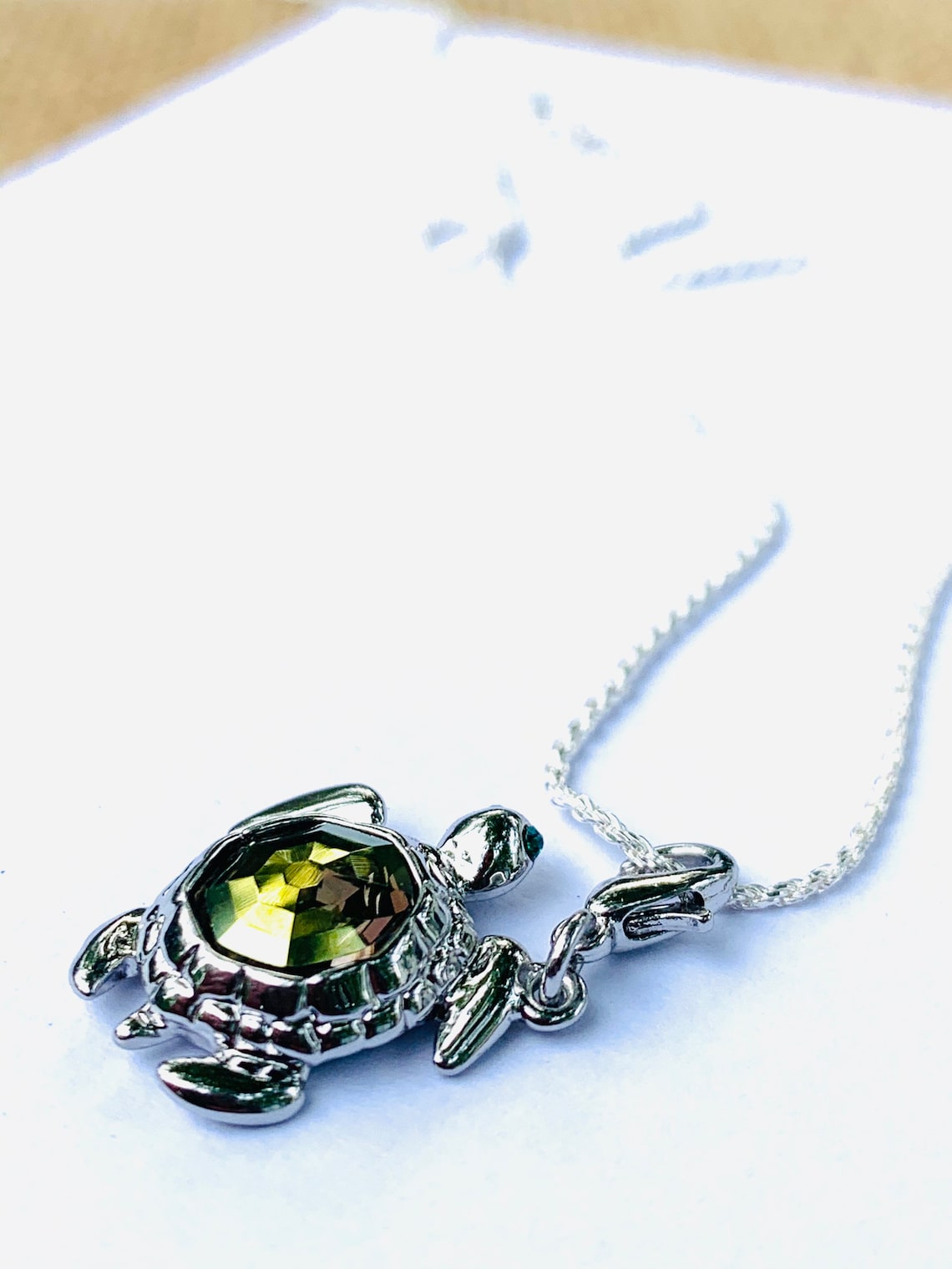 Turtle Necklace Swarovski Crystal Swarovski Crystal Turtle - Etsy