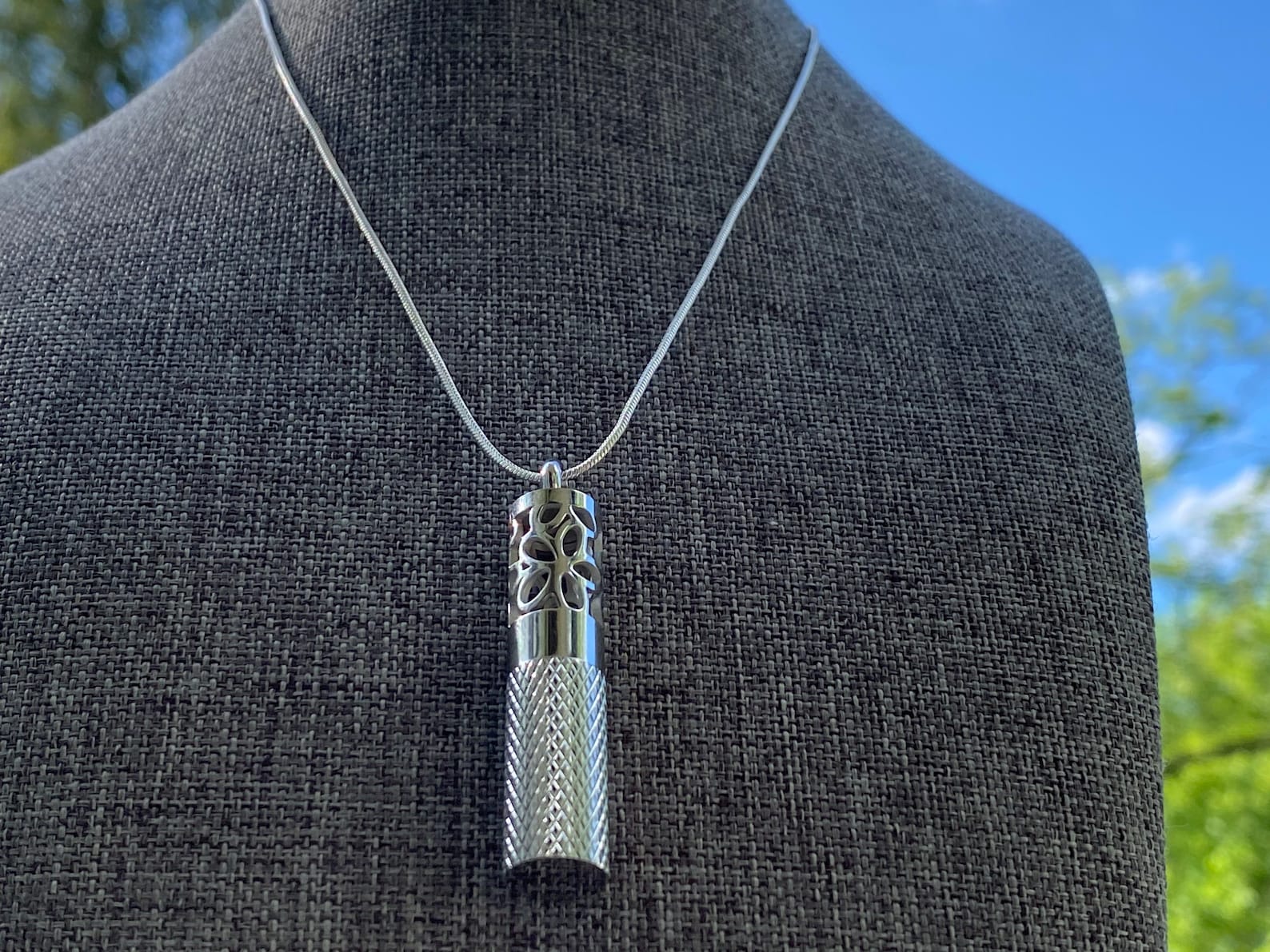 Cylinder Locket Silver Floral Locket Essential Oil - Etsy