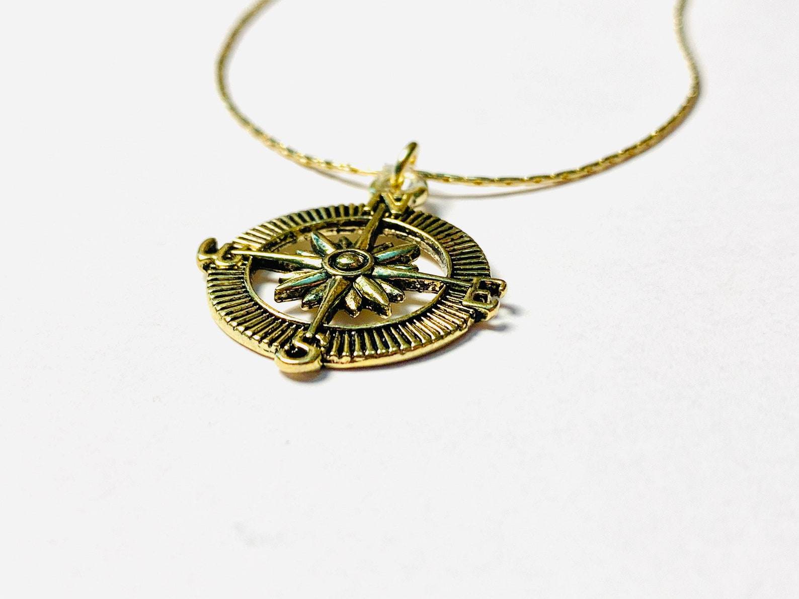 Compass Charm Necklace Compass Necklace Globetrotter | Etsy