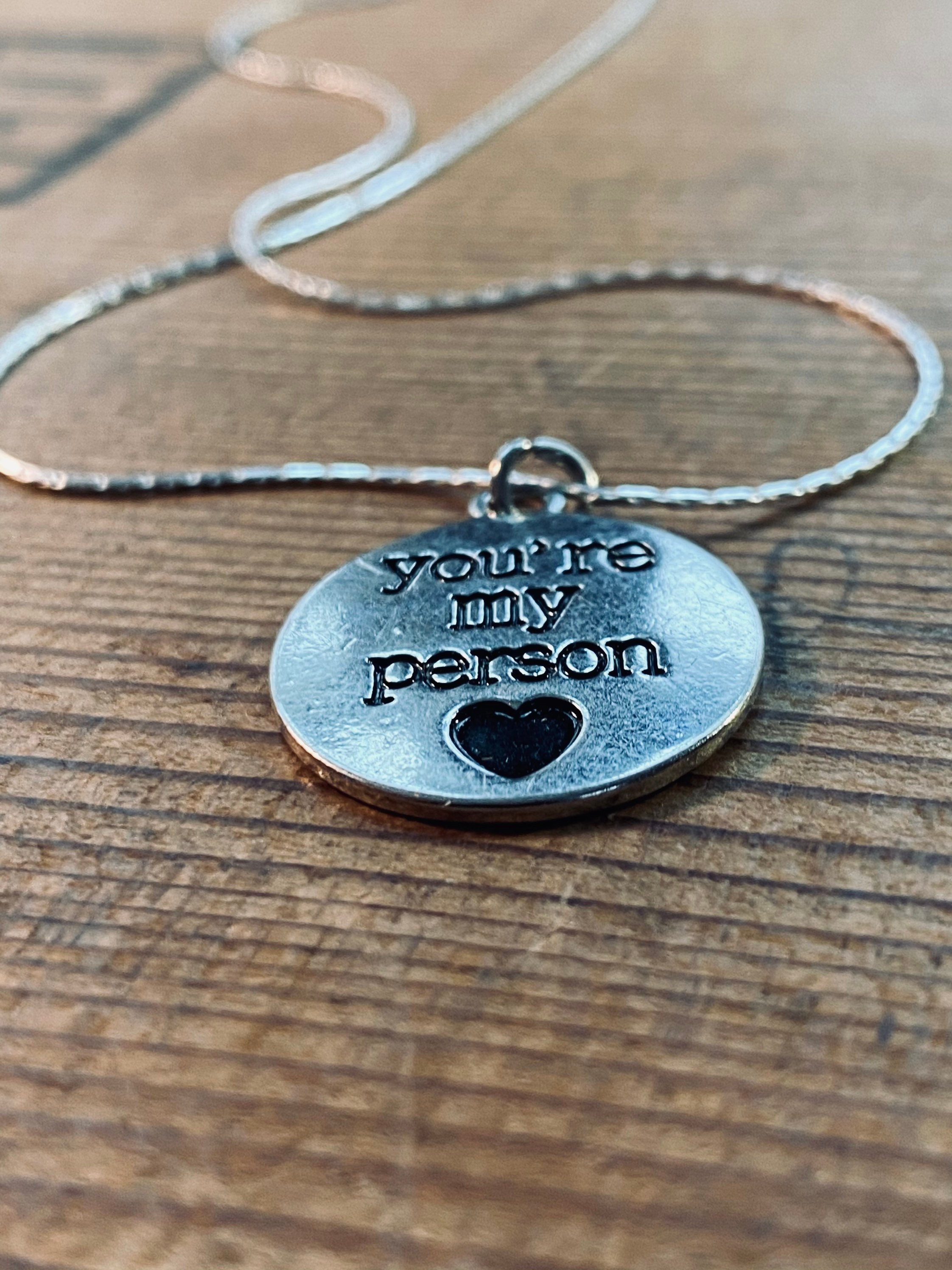 Love Necklace Youre My Person Silver Charm Necklace | Etsy