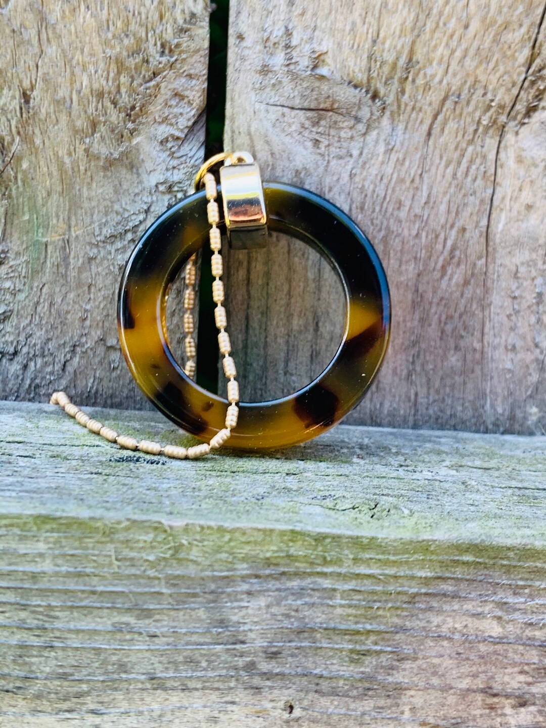 Resin Hoop Pendant: Tortoise Shell Circle Necklace - Etsy