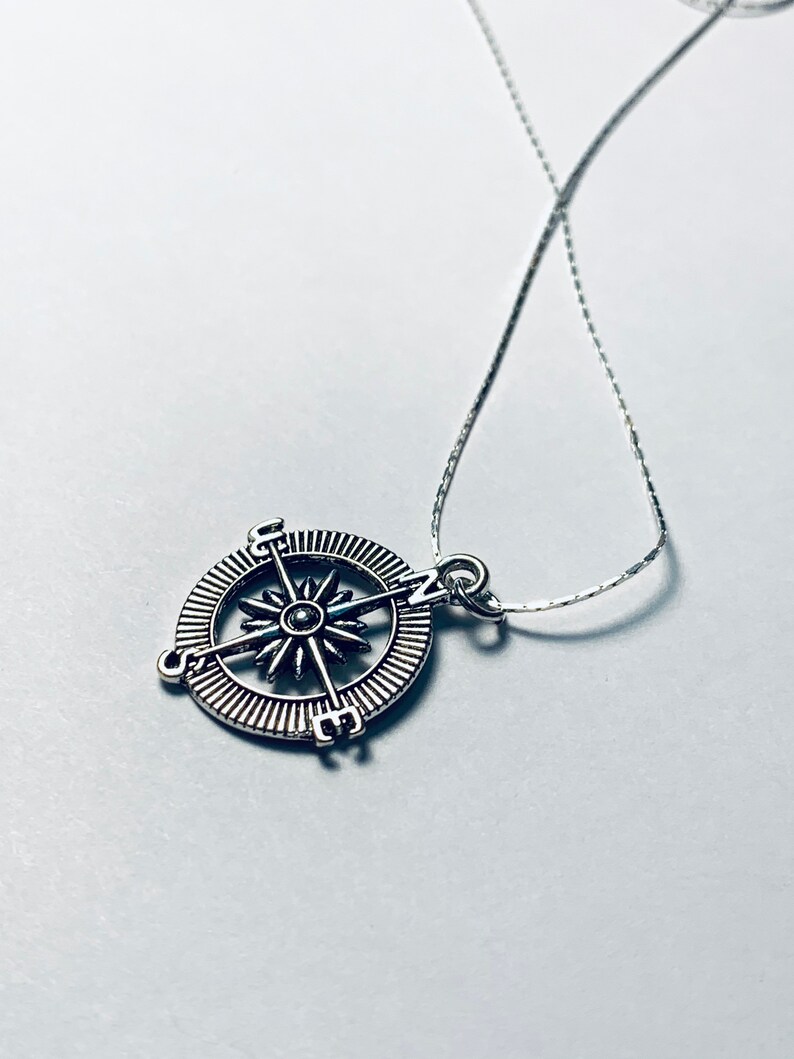 Compass Charm Necklace Compass Necklace Globetrotter | Etsy
