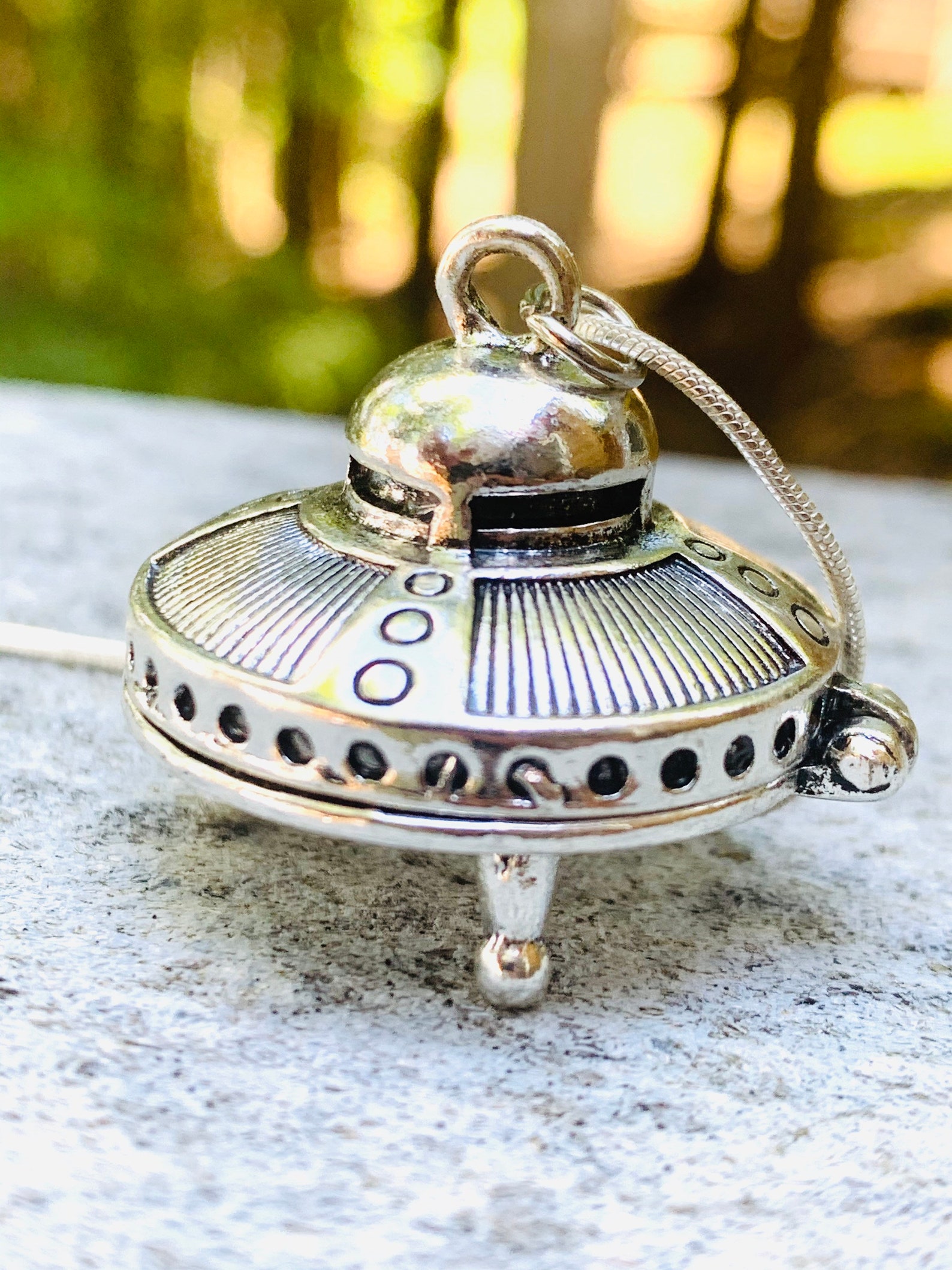 Spaceship Locket UFO Locket Necklace Alien Locket UFO | Etsy