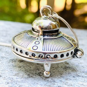 Spaceship Locket - UFO Locket Necklace - Alien Locket - UFO Jewelry ...