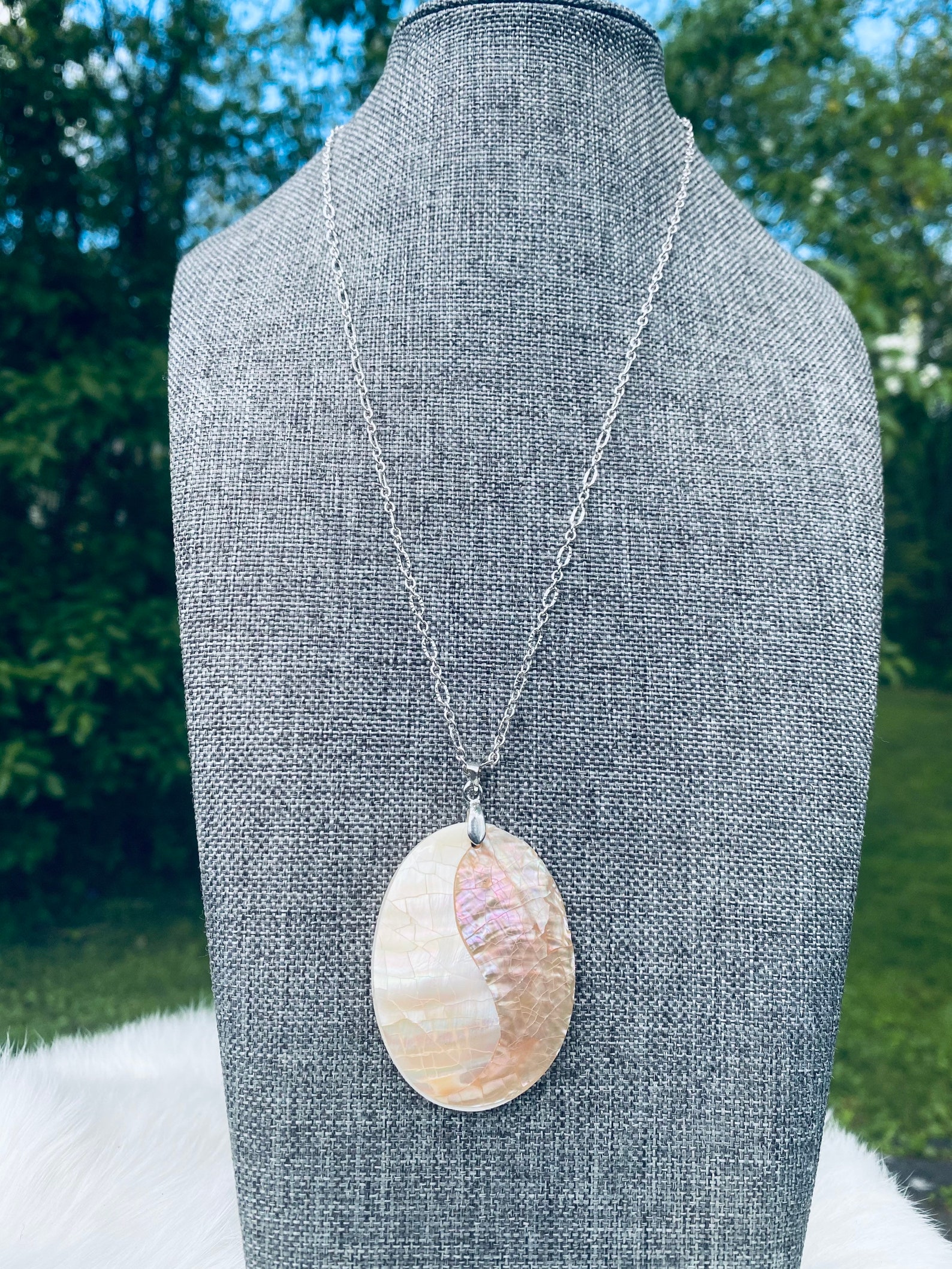Shell Pendant Shell Necklace Boho Jewelry Sterling - Etsy
