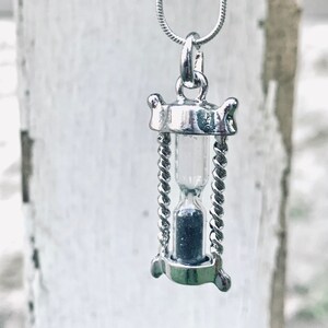 Sterling Silver Hourglass Necklace- Silver Charm Pendant - Homemade ...
