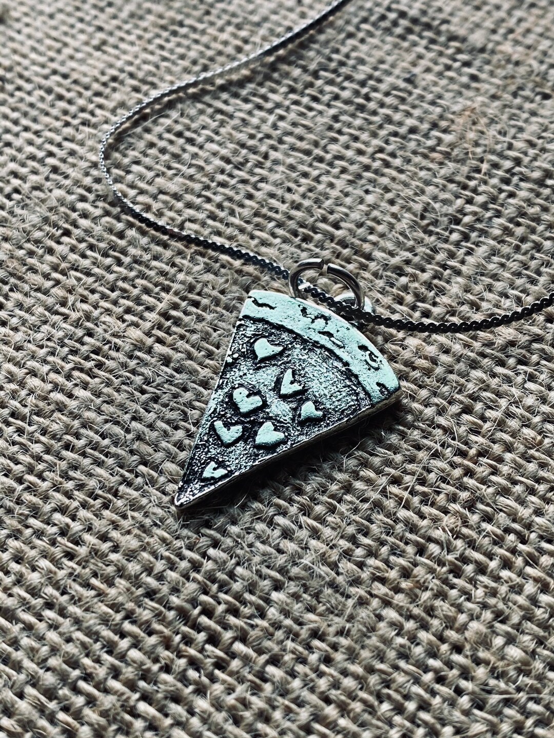 Sterling Silver Pizza Slice Necklace - Foodie Gift - Etsy