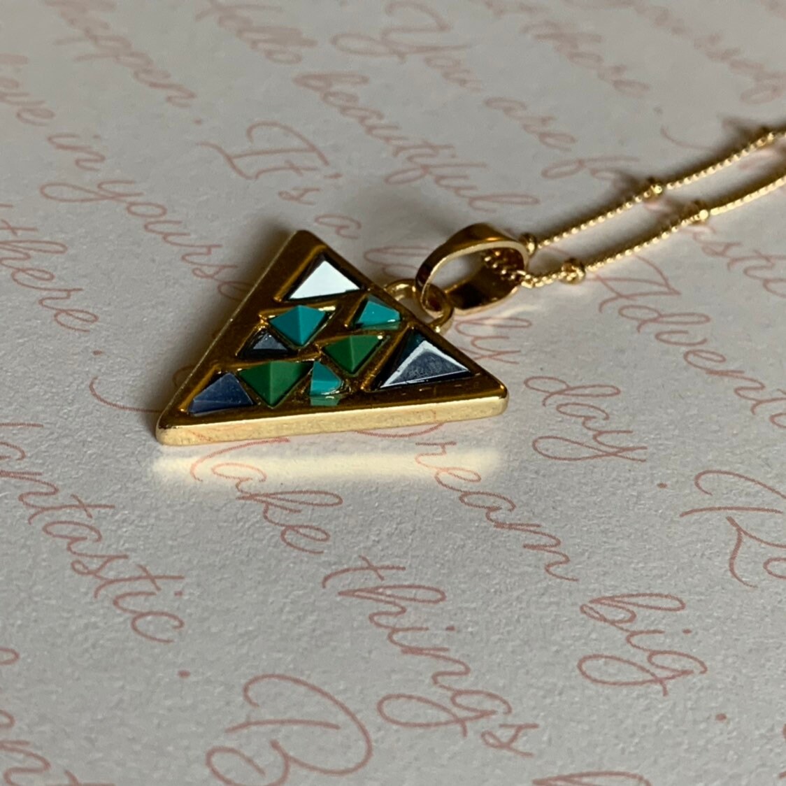 Faceted Triangle Pendant Geometric Jewelry | Etsy