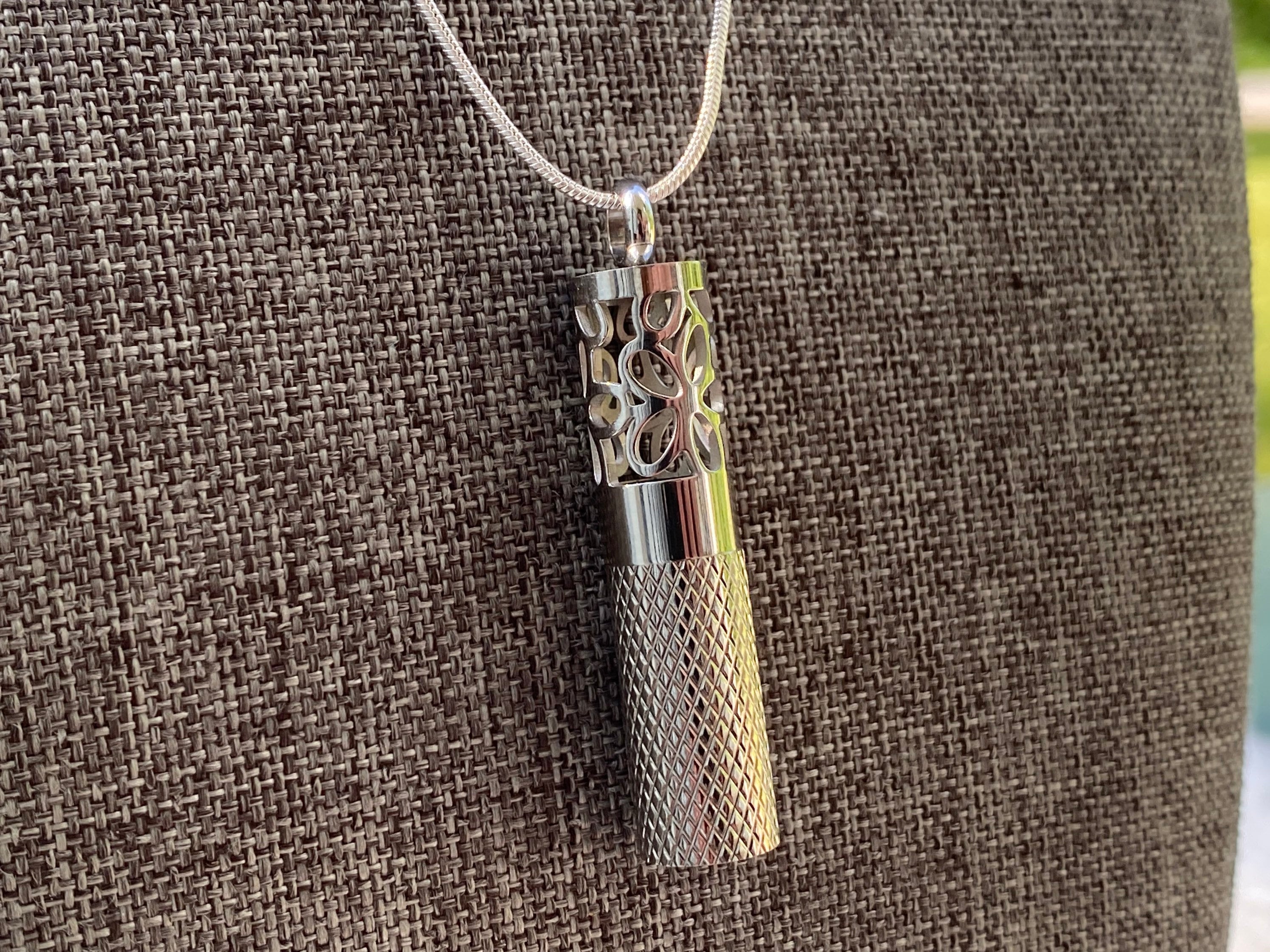 Cylinder Locket Silver Floral Locket Essential Oil | Etsy