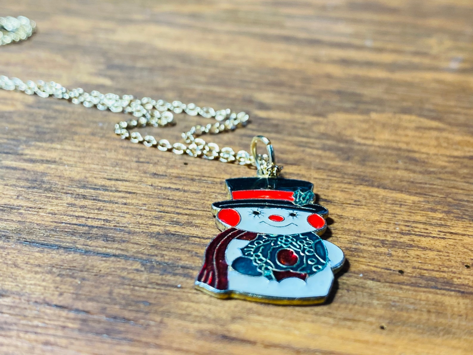 Snowman Necklace Holiday Charm Necklace Vintage Pendant Sterling Silver ...