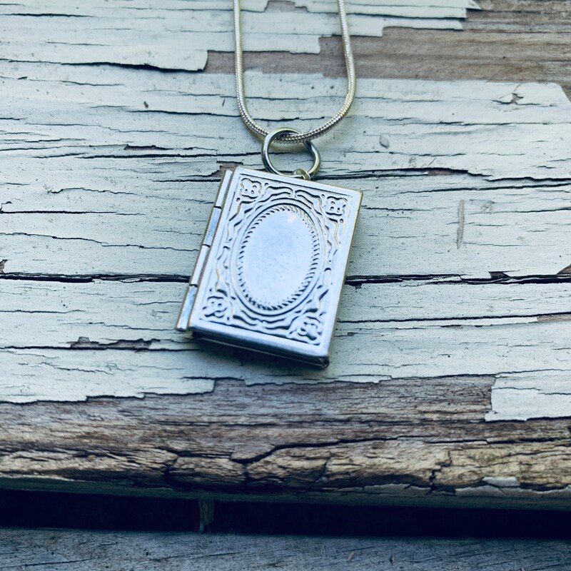 Silver Book Locket - Etsy