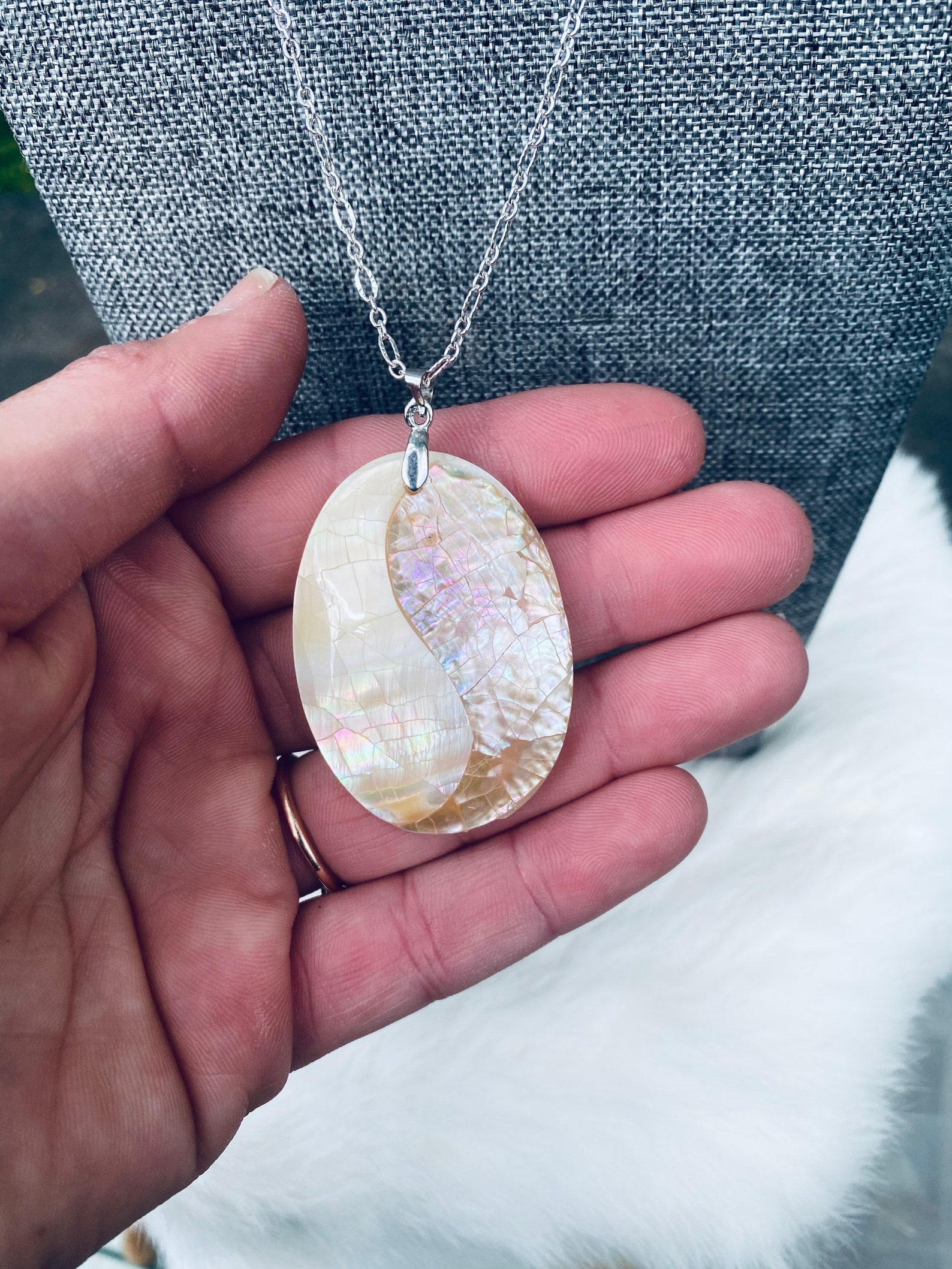 Shell Pendant Shell Necklace Boho Jewelry Sterling - Etsy