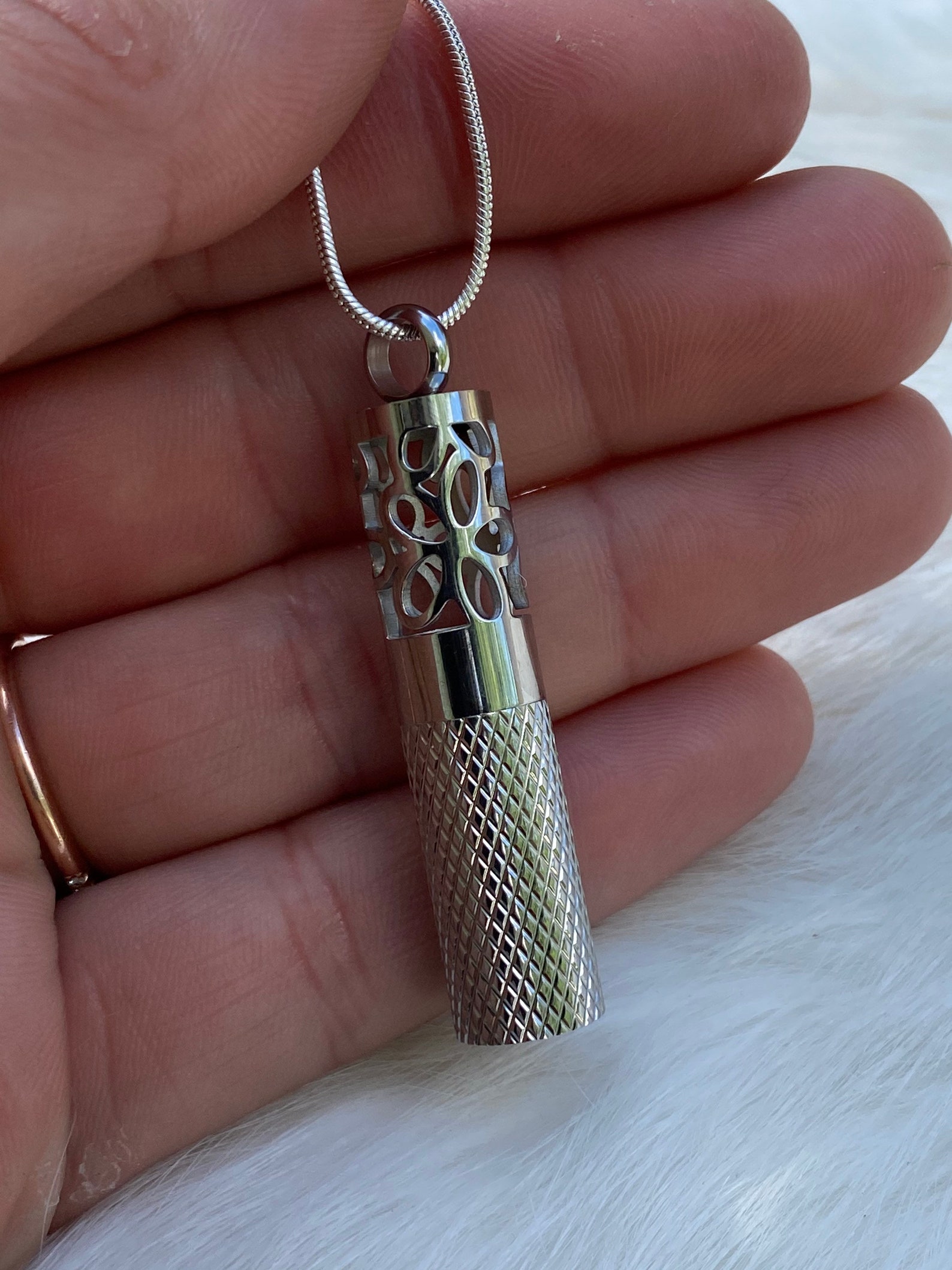 Cylinder Locket Silver Floral Locket Essential Oil - Etsy