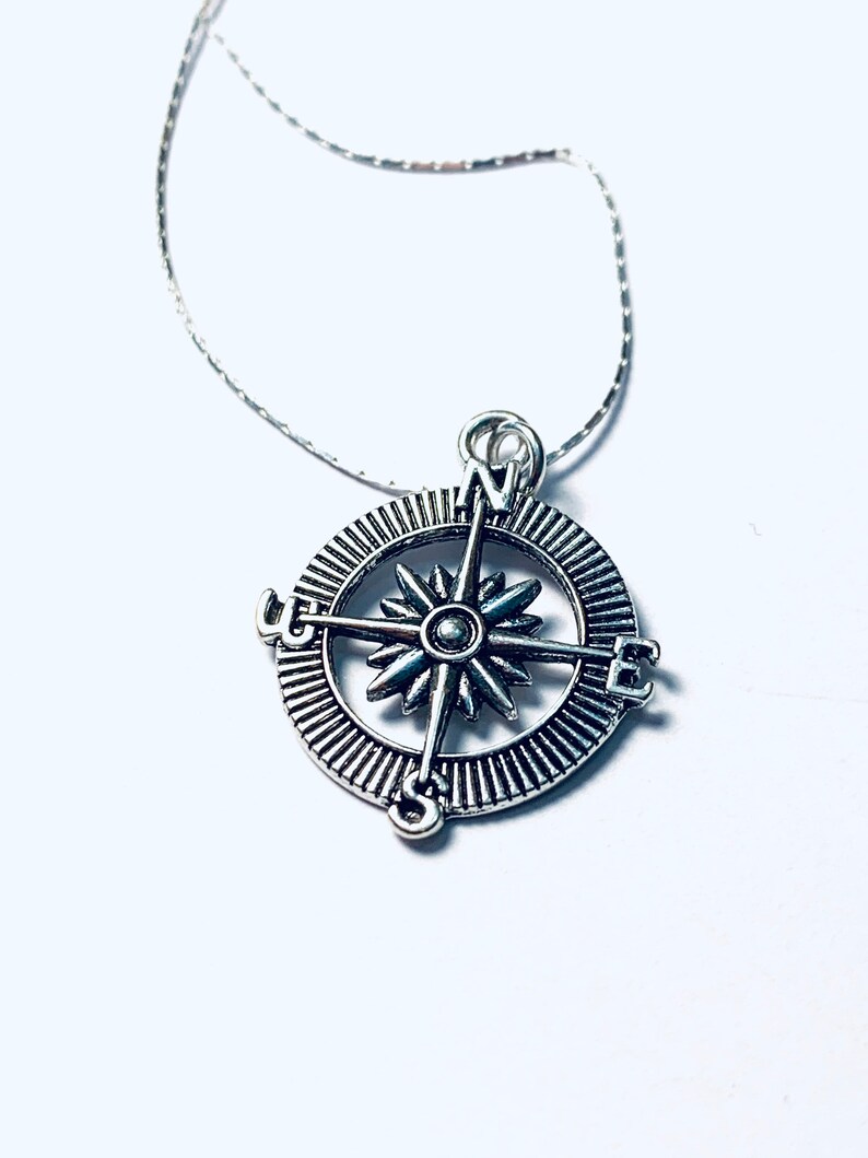 Compass Charm Necklace Compass Necklace Globetrotter | Etsy