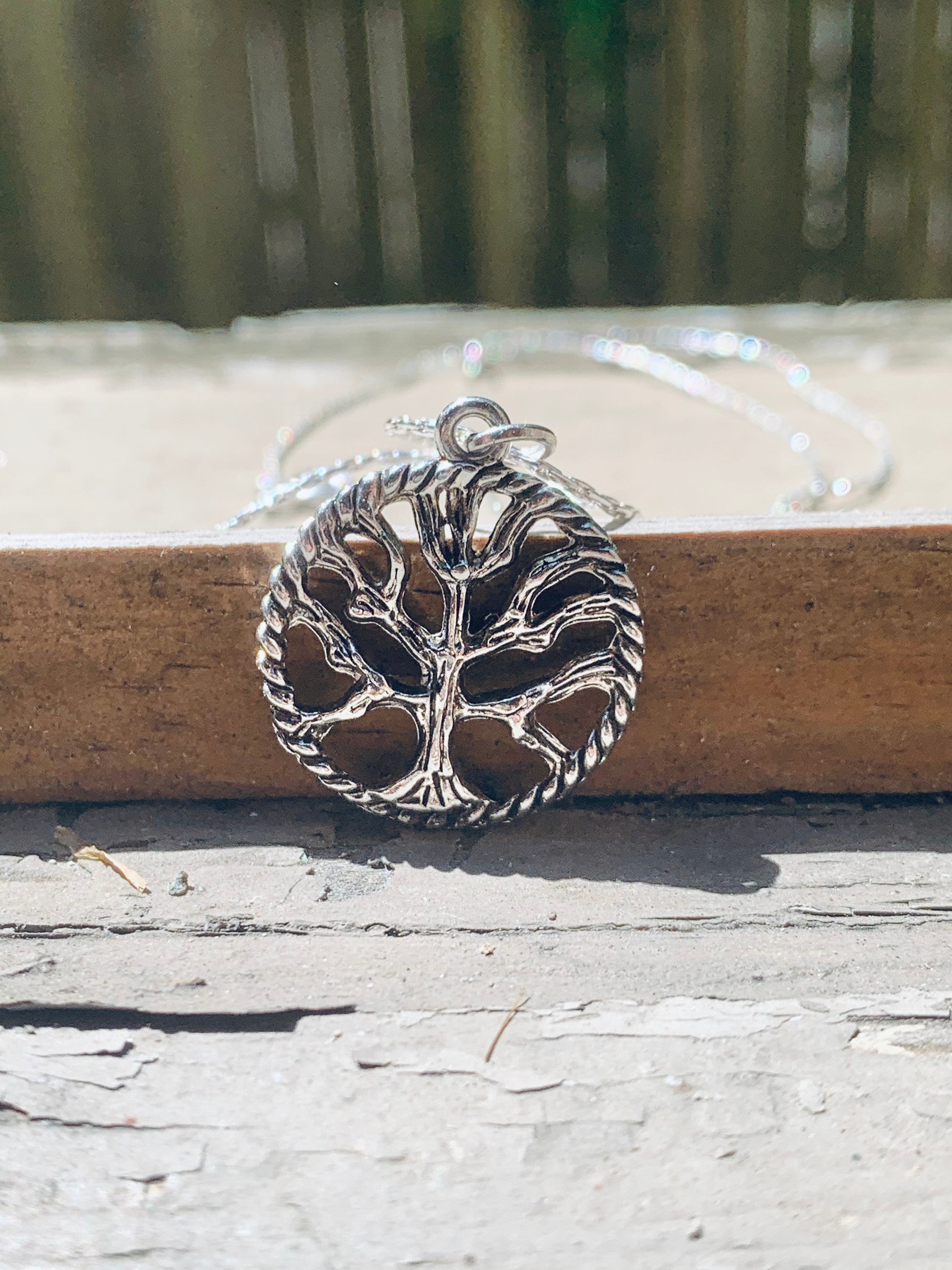Family Tree Charm Silver Charm Necklace Sterling Silver | Etsy