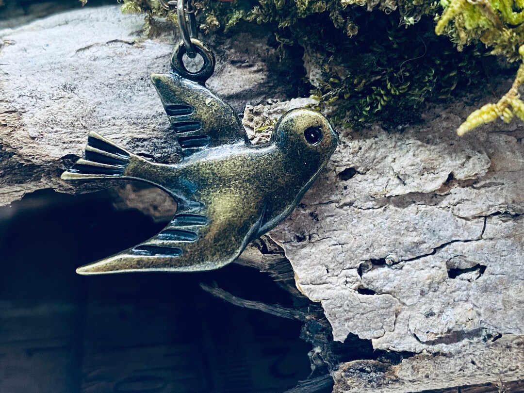 Small Bird Necklace - Vintage Bird Necklace - Bronze Chain - Gift for ...