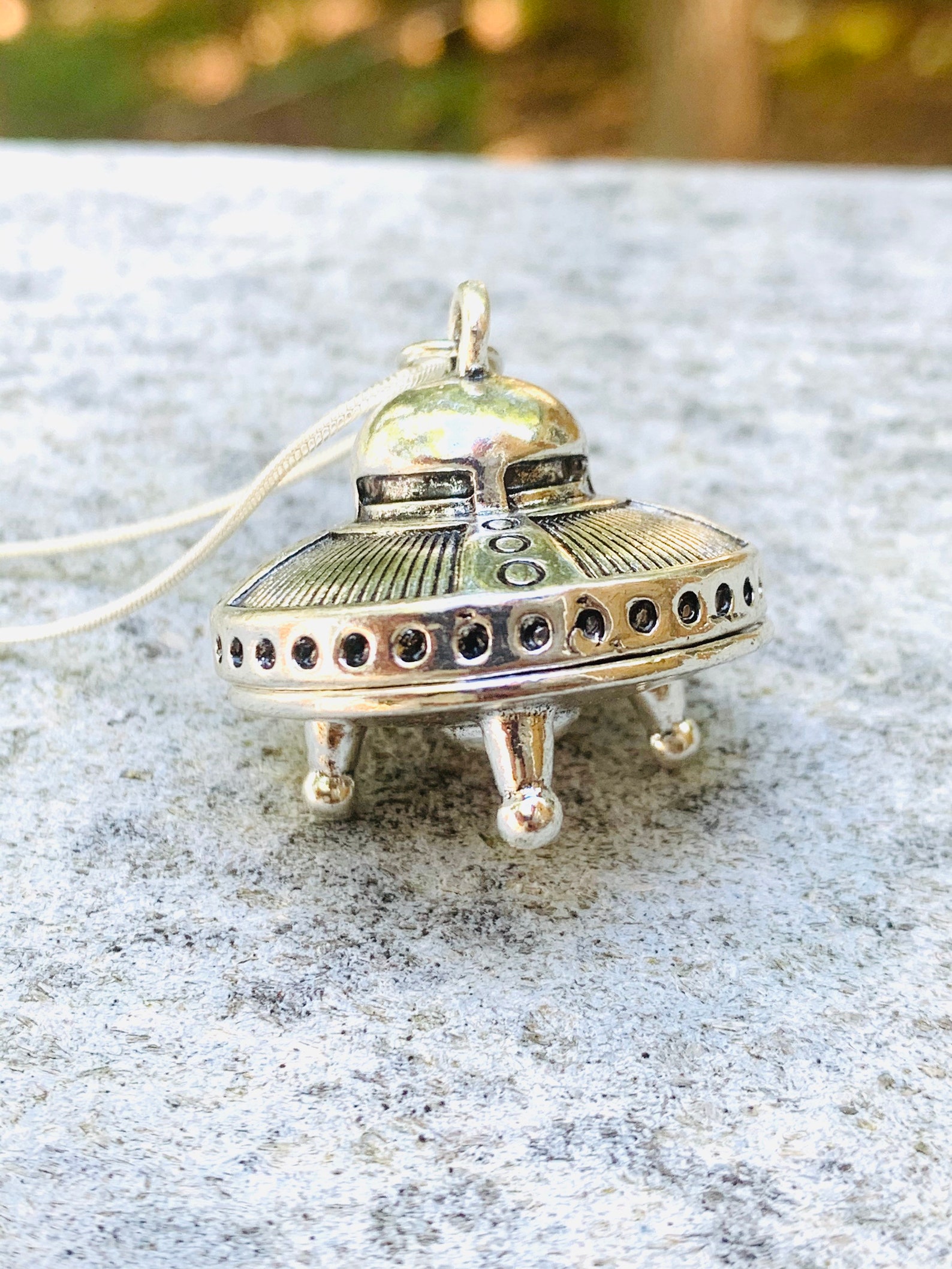 Spaceship Locket UFO Locket Necklace Alien Locket UFO | Etsy