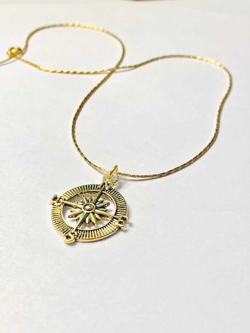Compass Charm Necklace Compass Necklace Globetrotter | Etsy