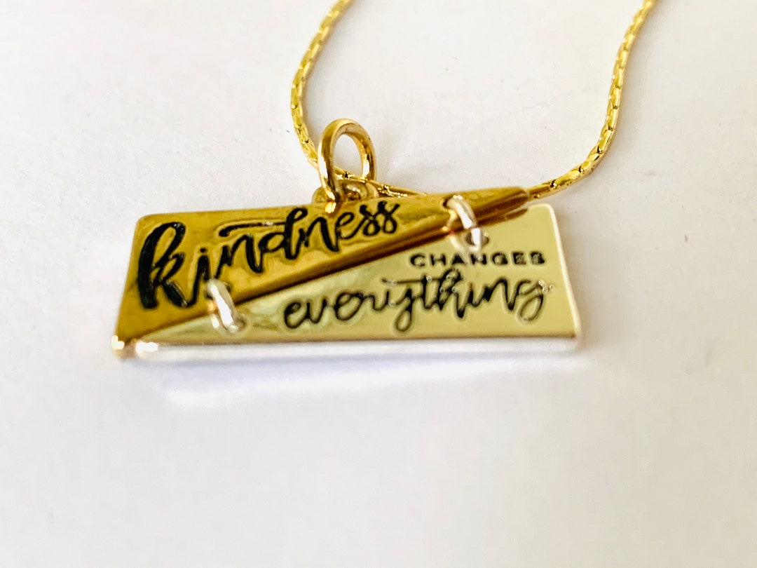 Kindness Changes Everything Pendant - Quote Necklace - Inspirational ...