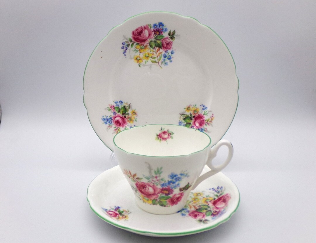 Pretty Vintage Shelley Warwick Rose Trio C1935 Cambridge Shape - Etsy