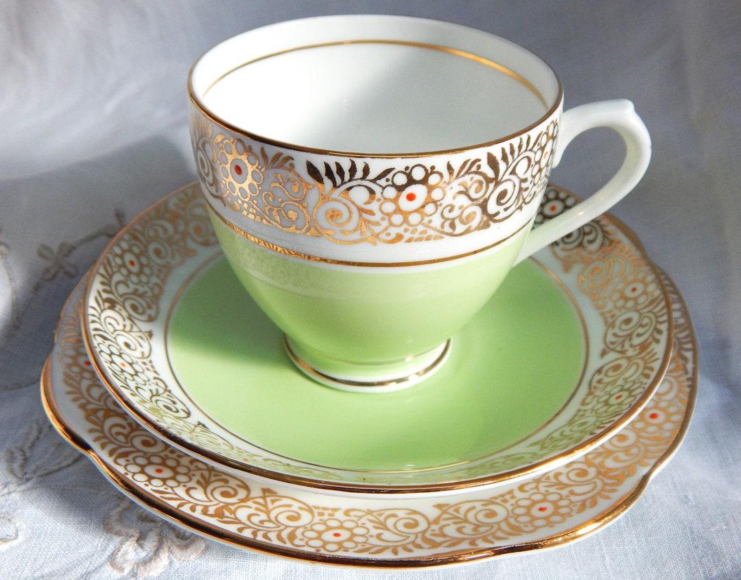 Vintage Diamond China Art Deco 1925 Trio - Etsy