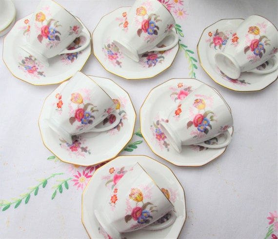 Spode Art Nouveau Coffee Set X 6 Cups & Saucers - Etsy