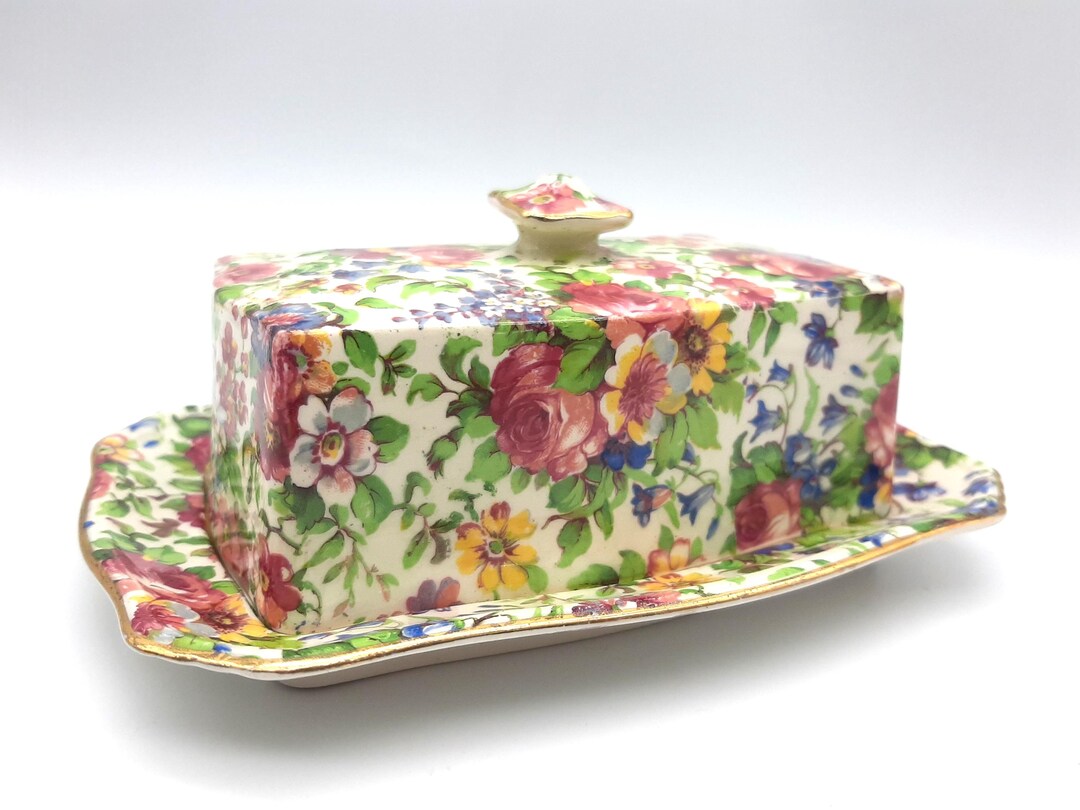 Antique Royal Winton Art Deco 1930s Springtime English Chintz Butter ...