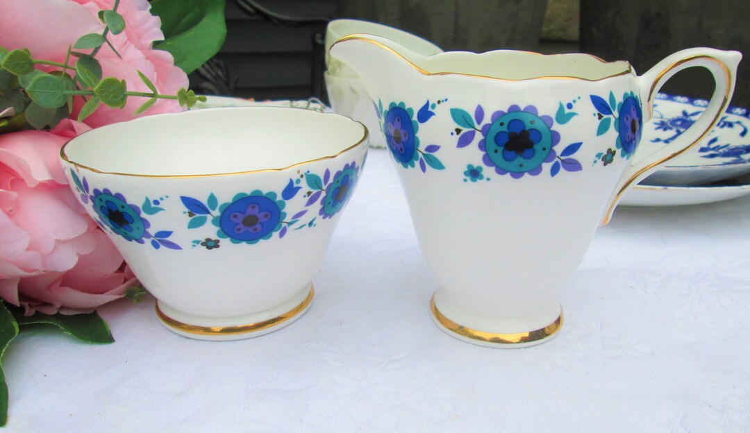 Vintage Bone China Sutherland 1950s Milk Jug & Sugar Bowl - Etsy