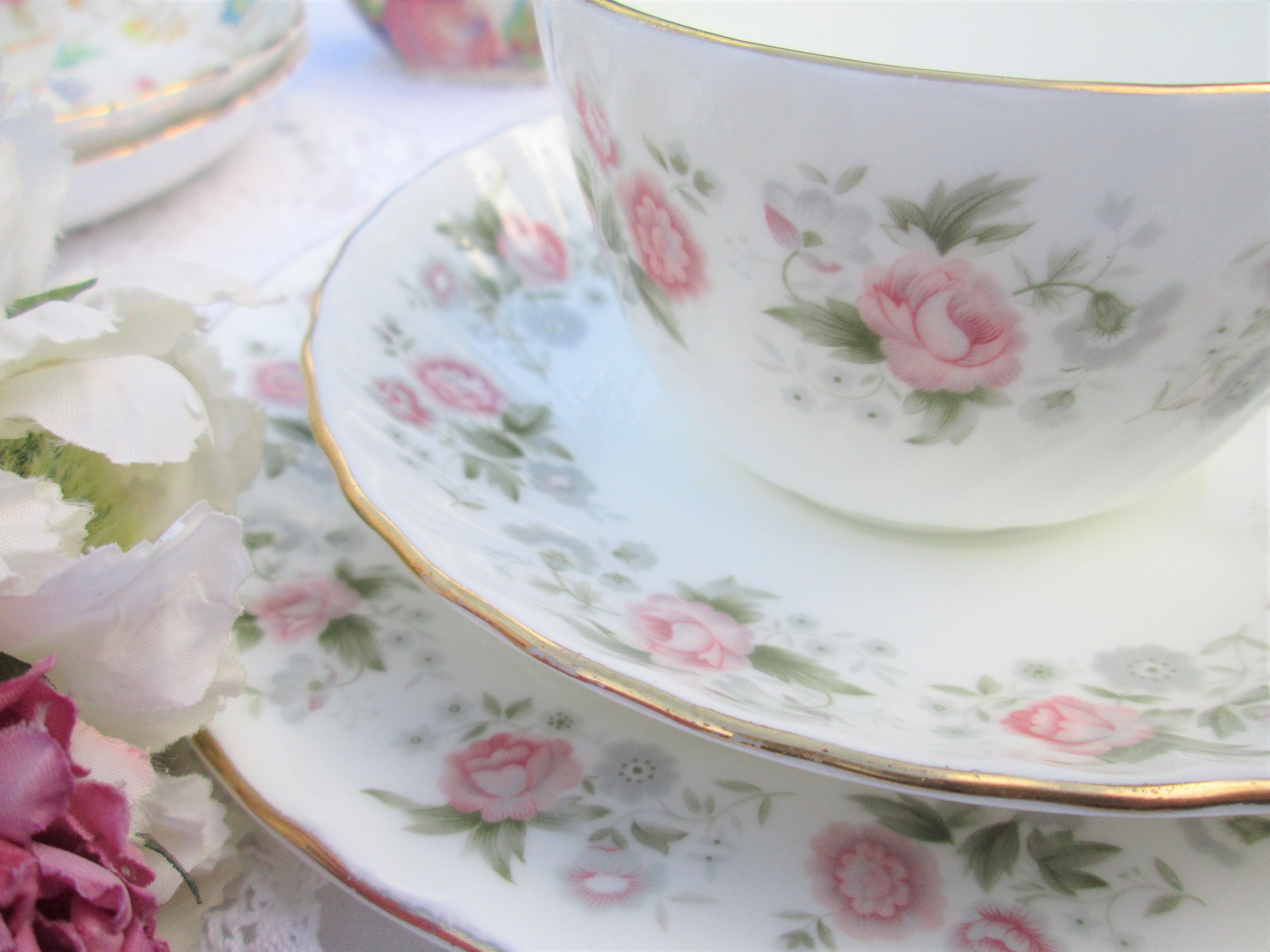 Delightful Minton Spring Bouquet Trio Vintage Tea Wares | Etsy