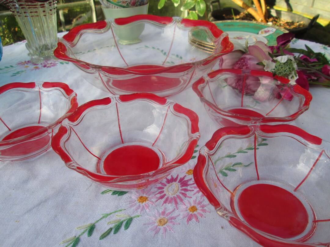 Vintage Retro 1950s Glass Trifle Serving Set - Etsy