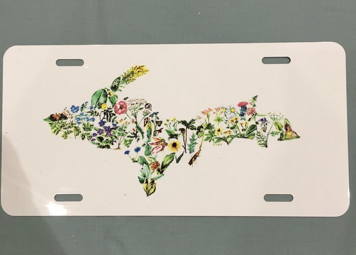 Upper Michigan UP Wildflower License Plate on Sturdy Aluminum - Upper ...
