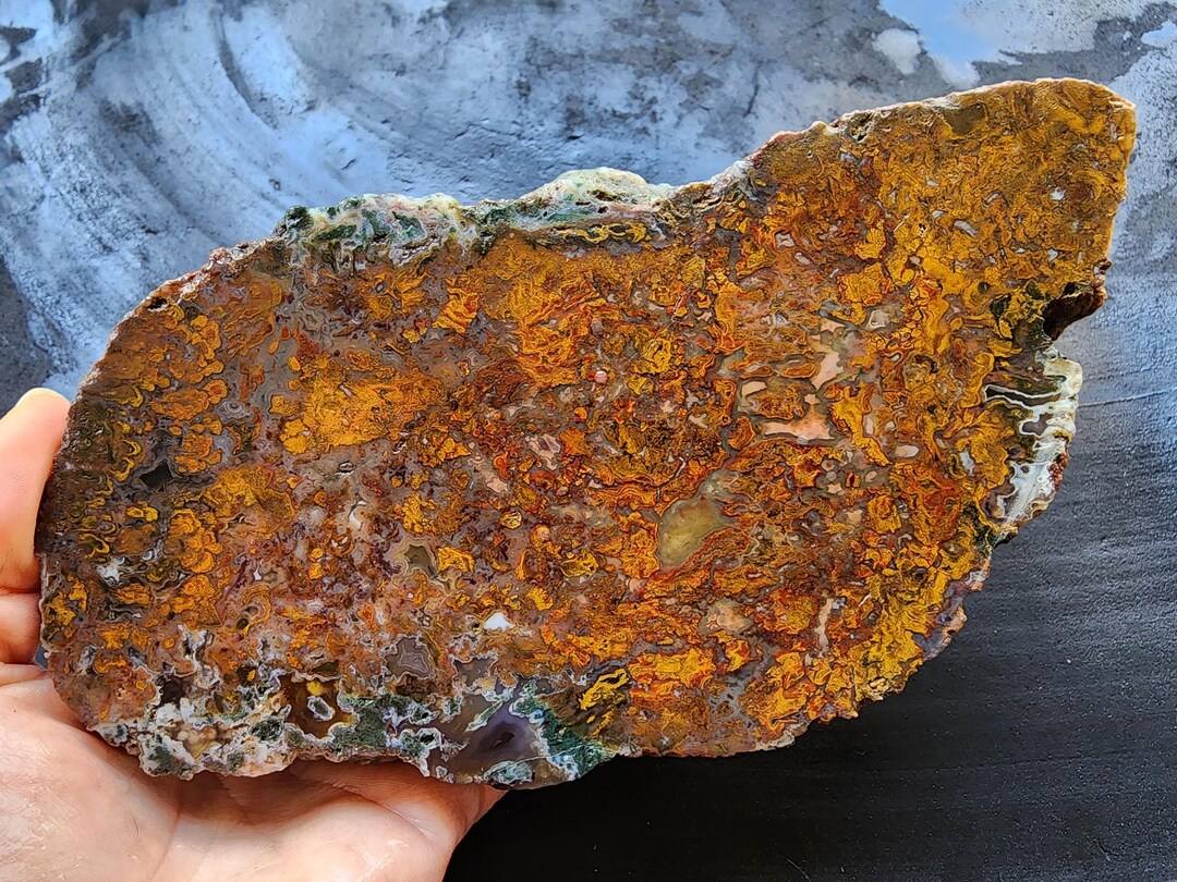 Plume Agate Slab, Agate Display, Large Agate Slab, Moss Agate Slab ...