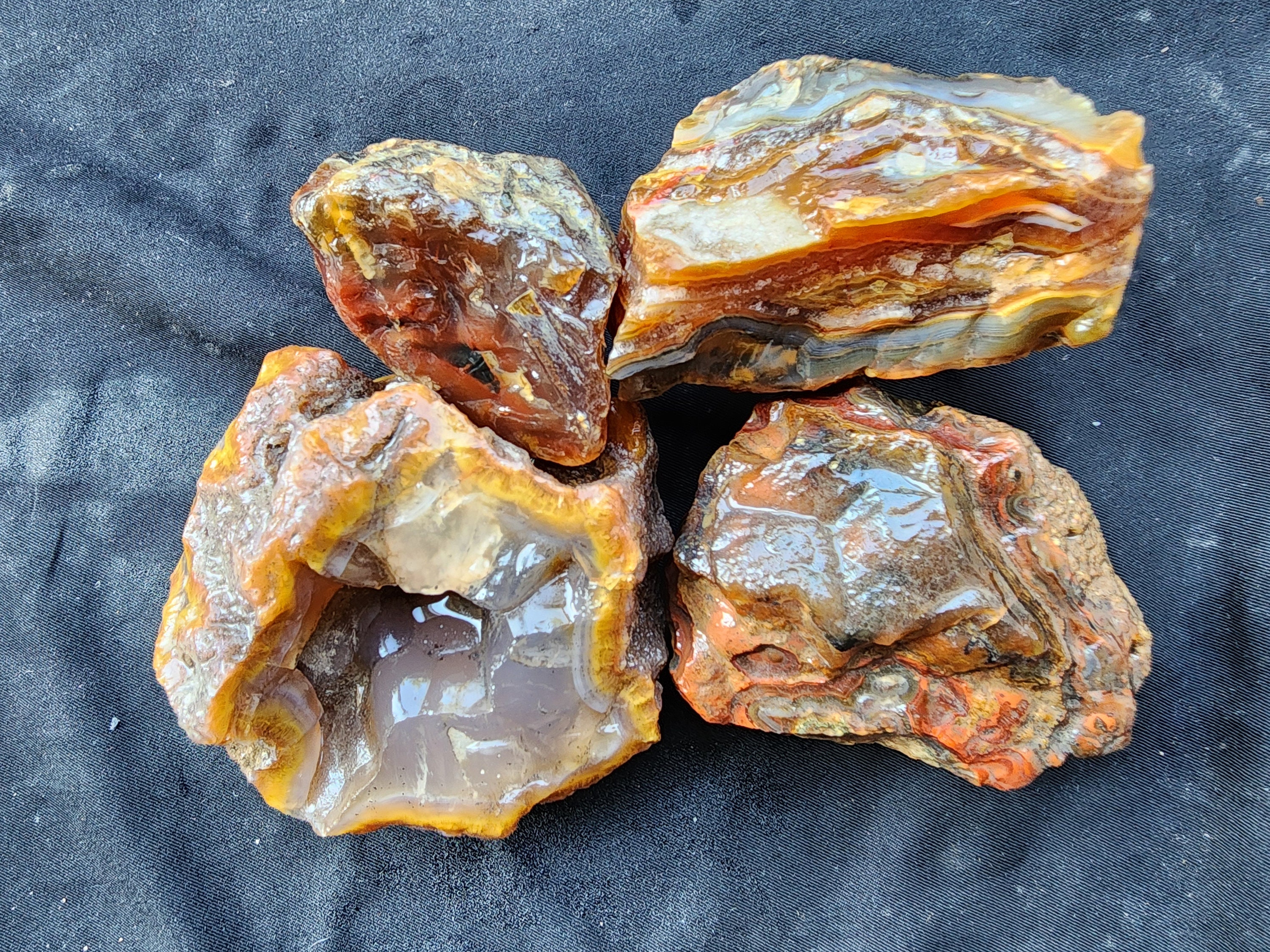 3.9 Lbs 1.79 Kg 4x Uncut Agate Nodules, Agate Lot, Rock Lot, Unpolished ...