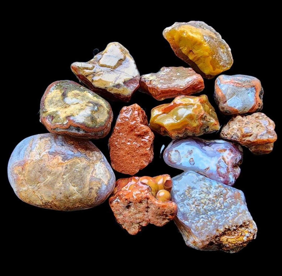 12 Agates for Tumbling, Agate Nodules Unpolished, Rocks for Cabbing ...