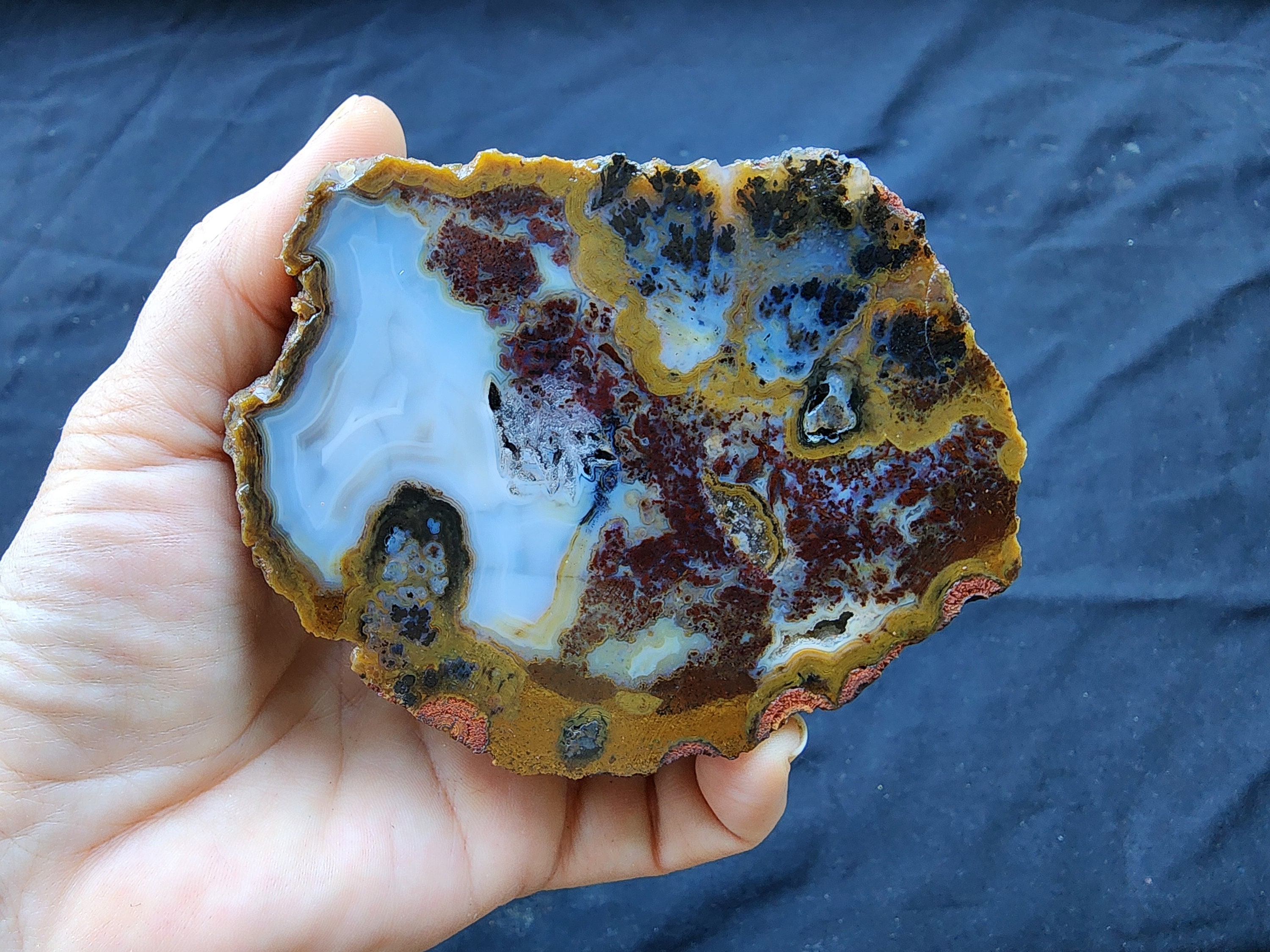 Agate Pair, Plume Agate, Moss Agate, Rock Collecting, Home Gift ...
