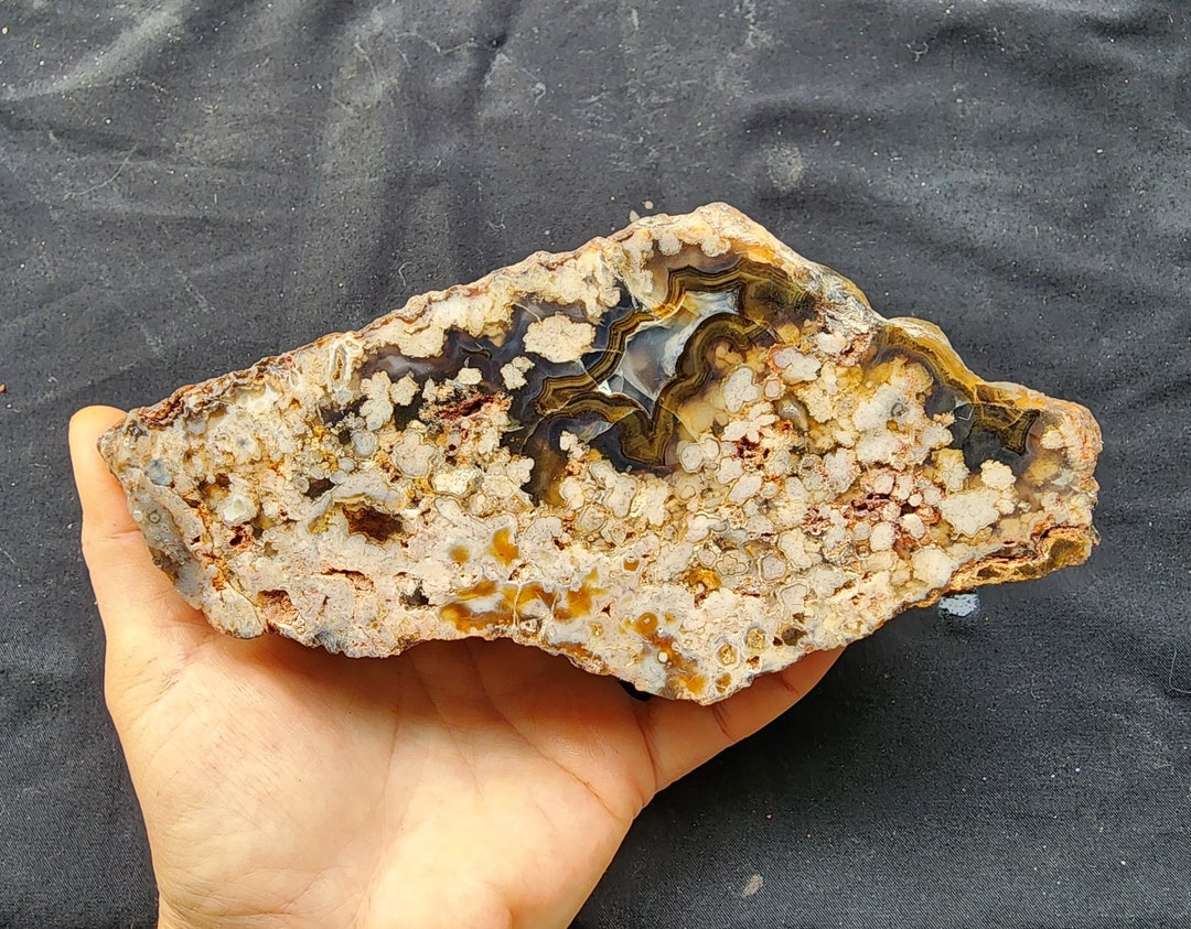 Decorative Rock, Flower Agate, Agate Slab, Meditation Object, Home Gift ...
