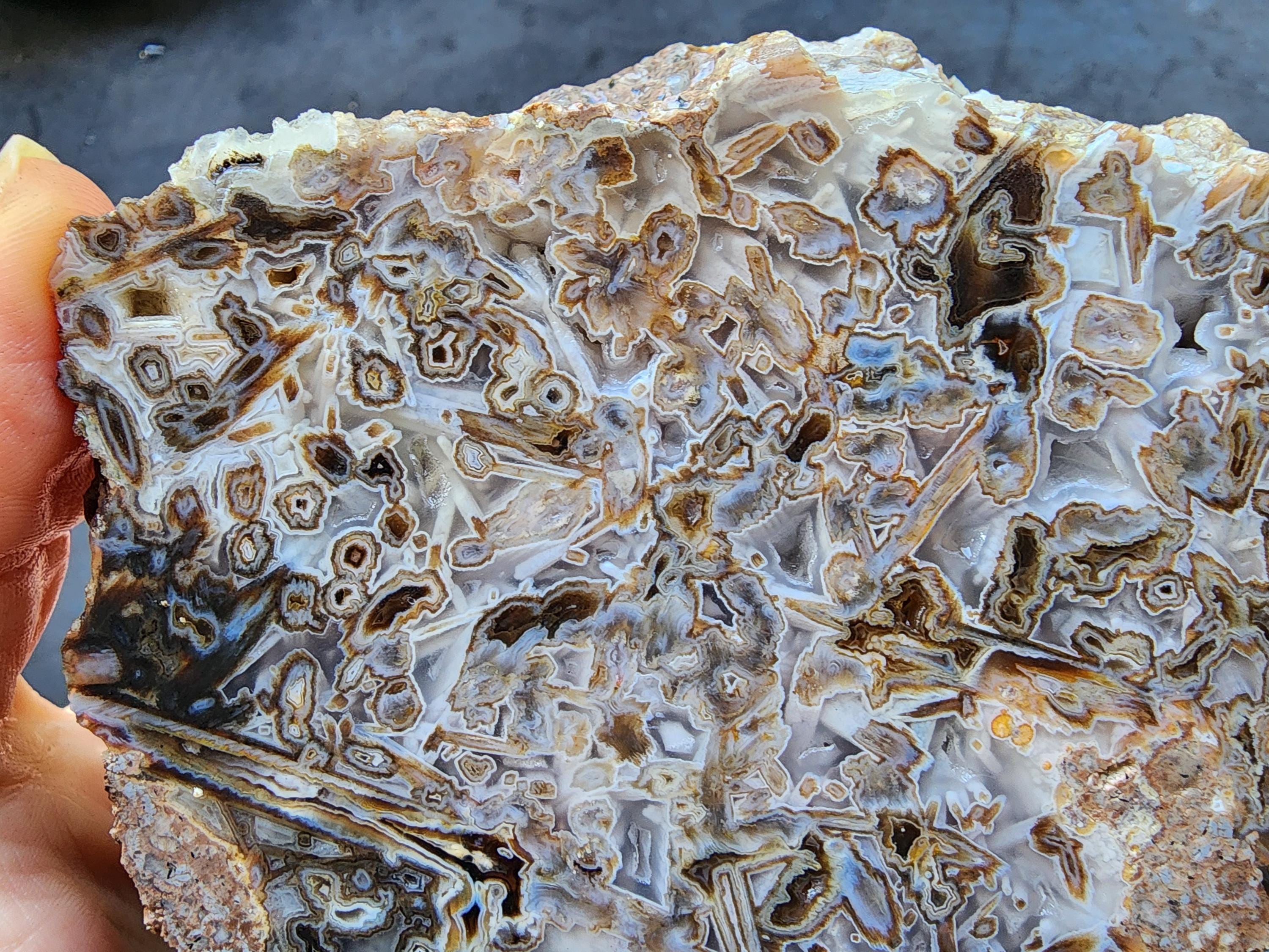 Unpolished Pseudomorph Tube Agate Slab, Collectible Stone Art - Etsy