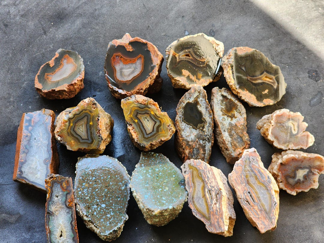 4.15 Lbs 1.88 Kg 8-piece Agate Lot, Rock Lot, Lapidary Rough, Achatpaar ...