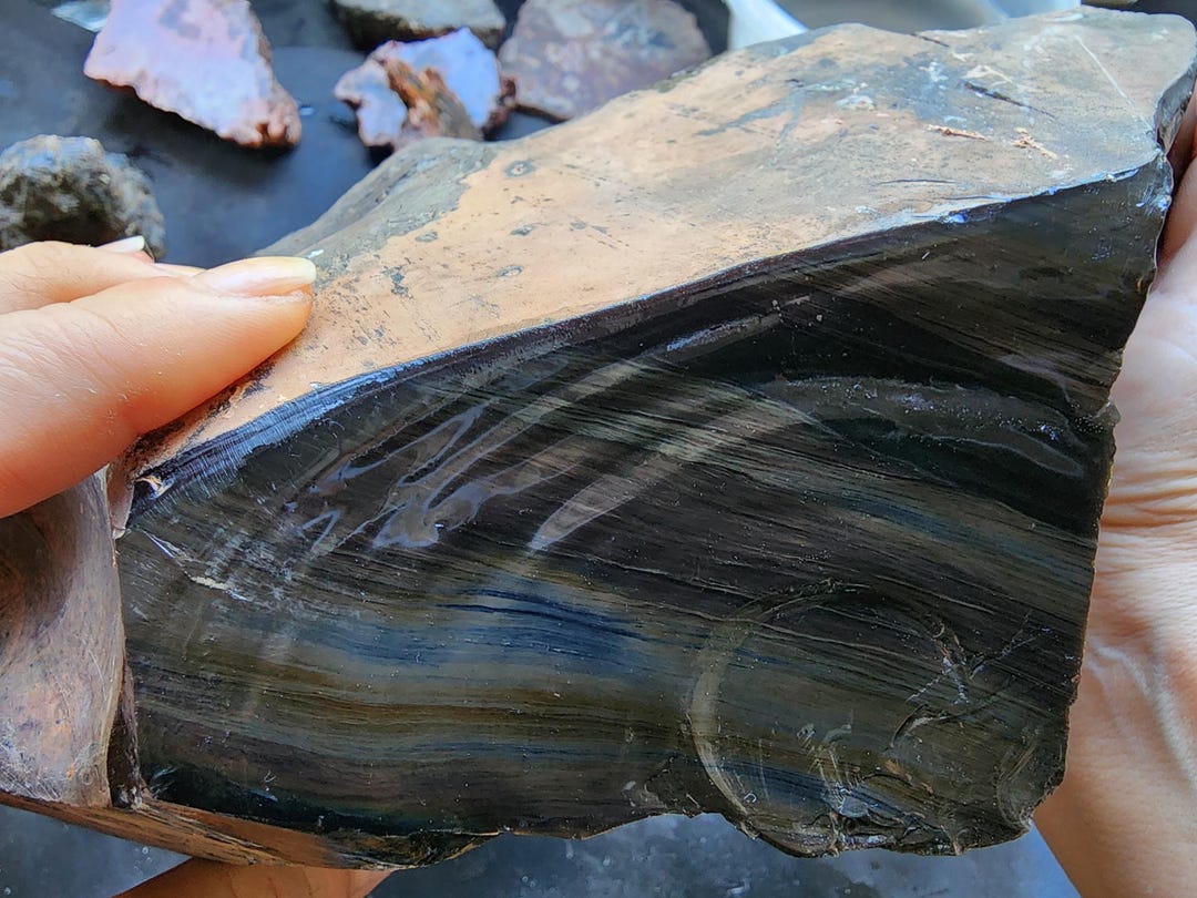 8.5 Lbs (3.89 Kg) Rainbow Obsidian, Knapping Rocks, Velvet Obsidian ...