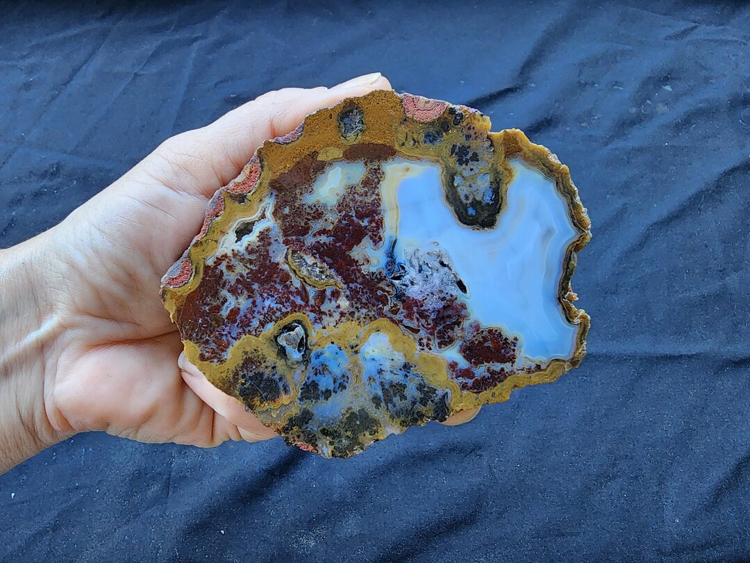 Agate Pair, Plume Agate, Moss Agate, Rock Collecting, Home Gift ...